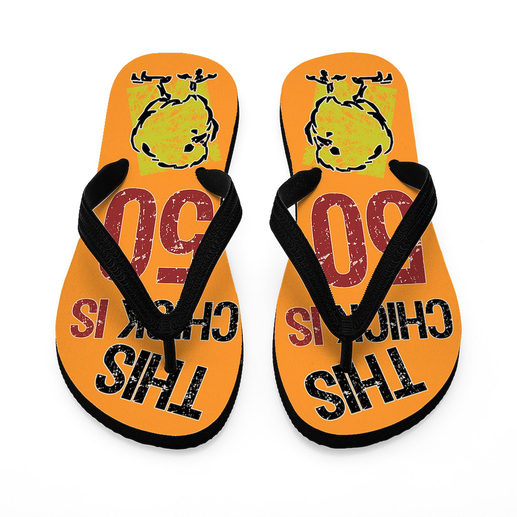 CafePress - 50Th Birthday Chick Flip Flops - Flip Flops, Funny Thong ...