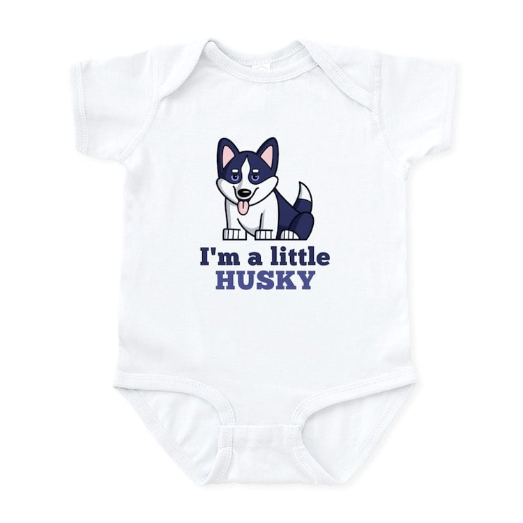 CafePress - A Little Husky Infant Bodysuit - Baby Light Bodysuit, Size ...