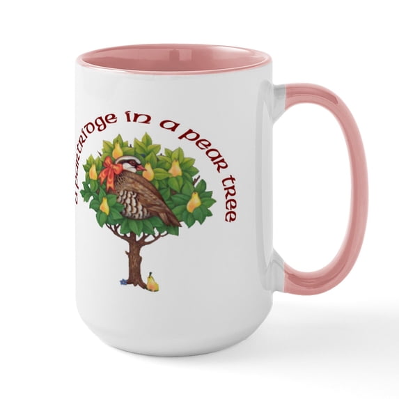 CafePress - A Partridge In A Pear Tree Large Mug - 15 oz Ceramic Large ...