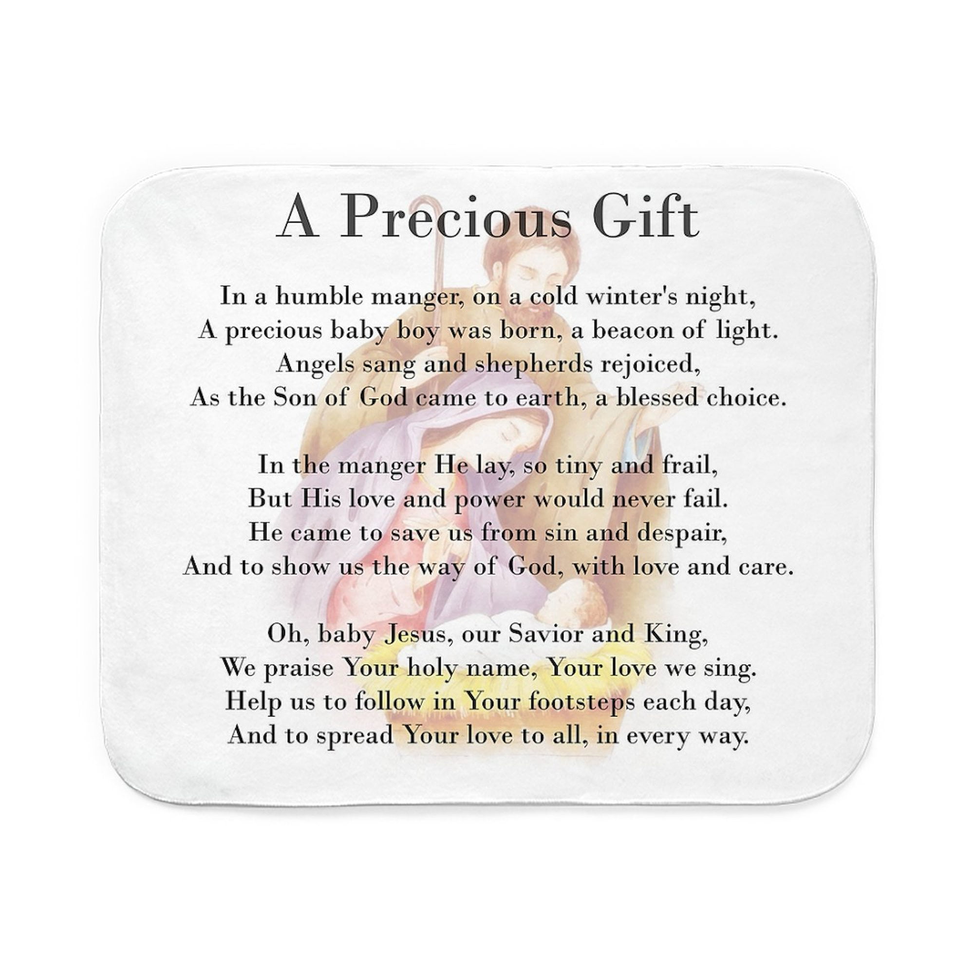 CafePress - A Precious Gift Christmas Poem - Sherpa Fleece Throw ...