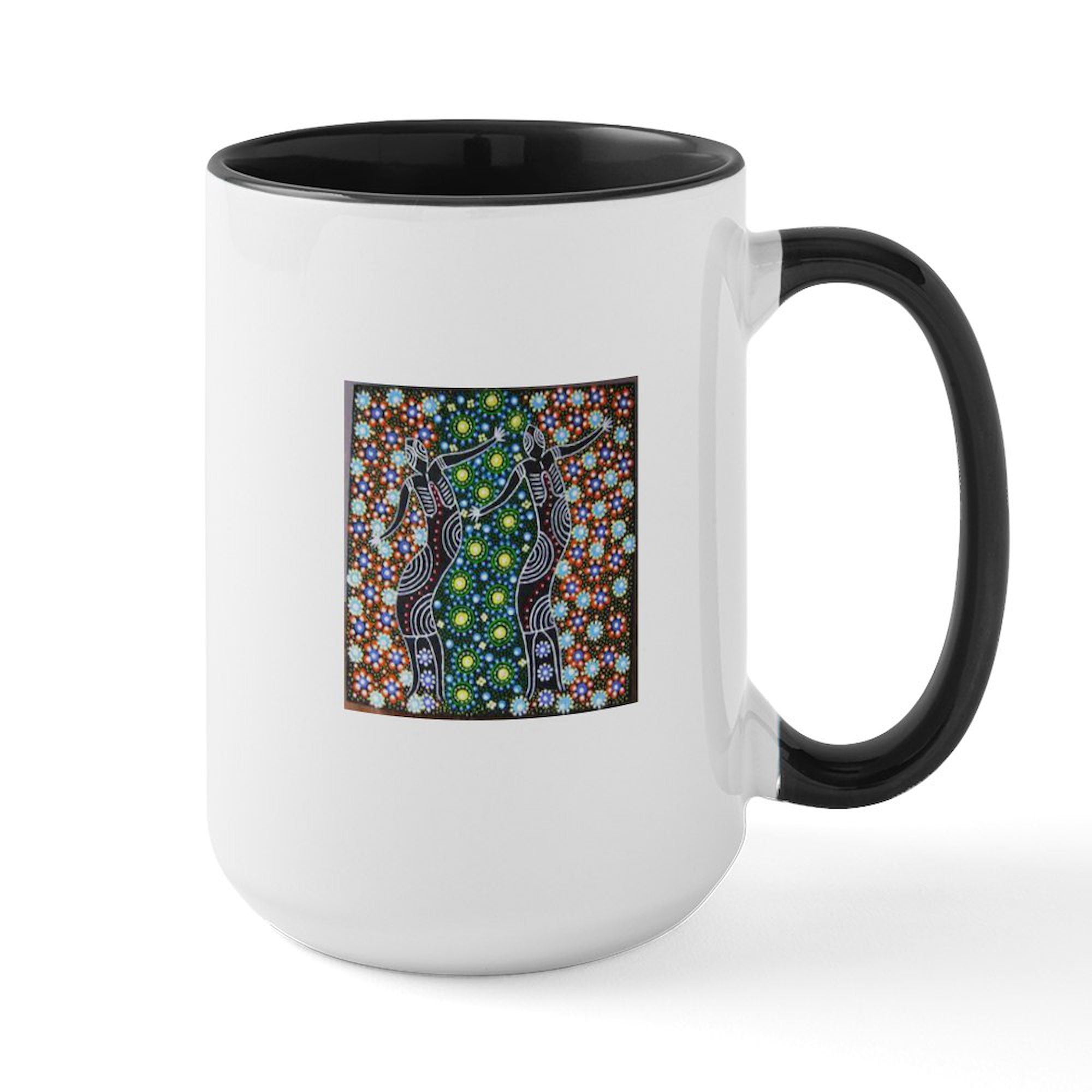 CafePress - ABORIGINAL ART 7 Mugs - 15 oz Ceramic Large White Novelty ...