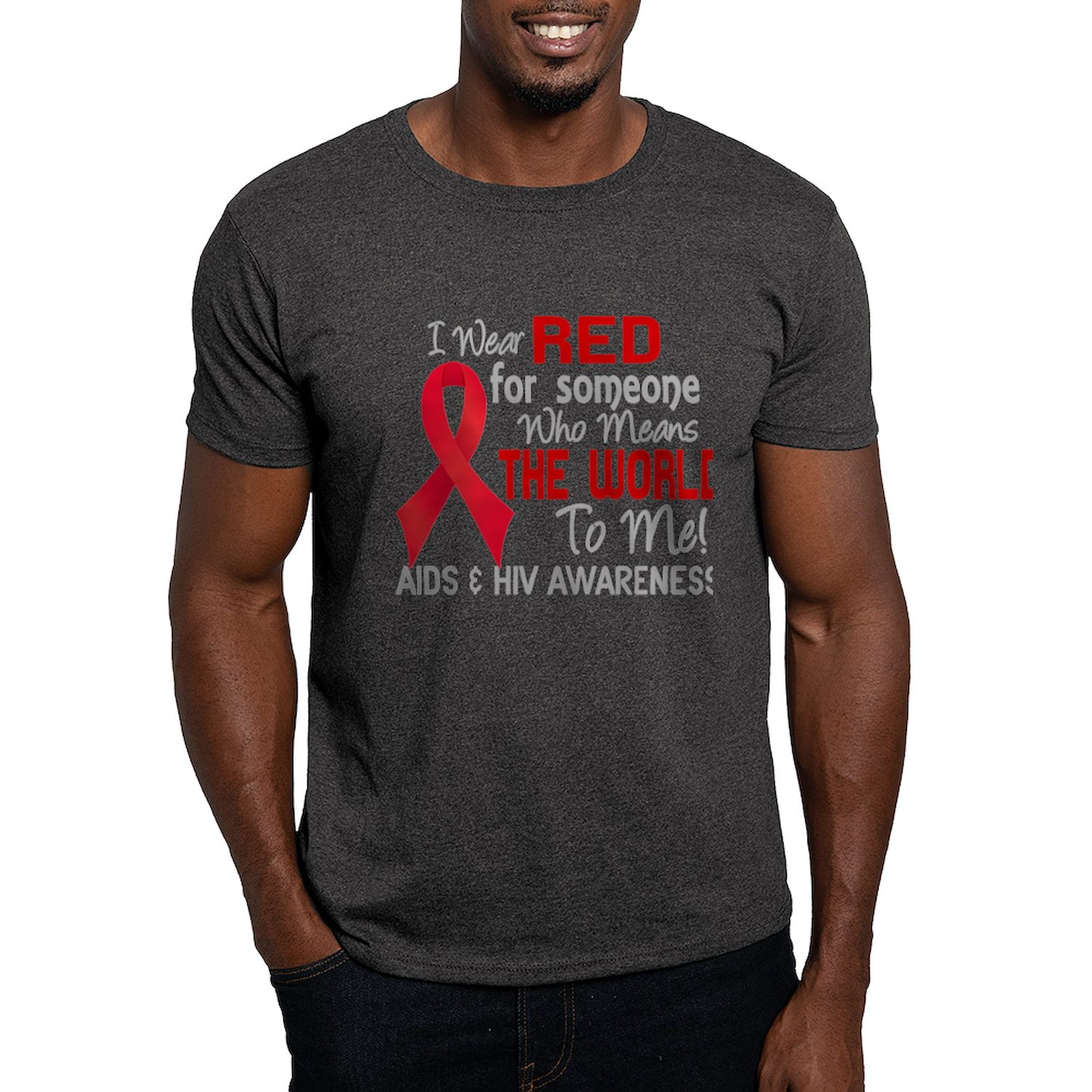 CafePress - AIDS HIV Meansworldtome2 Dark T Shirt - 100% Cotton T-Shirt ...