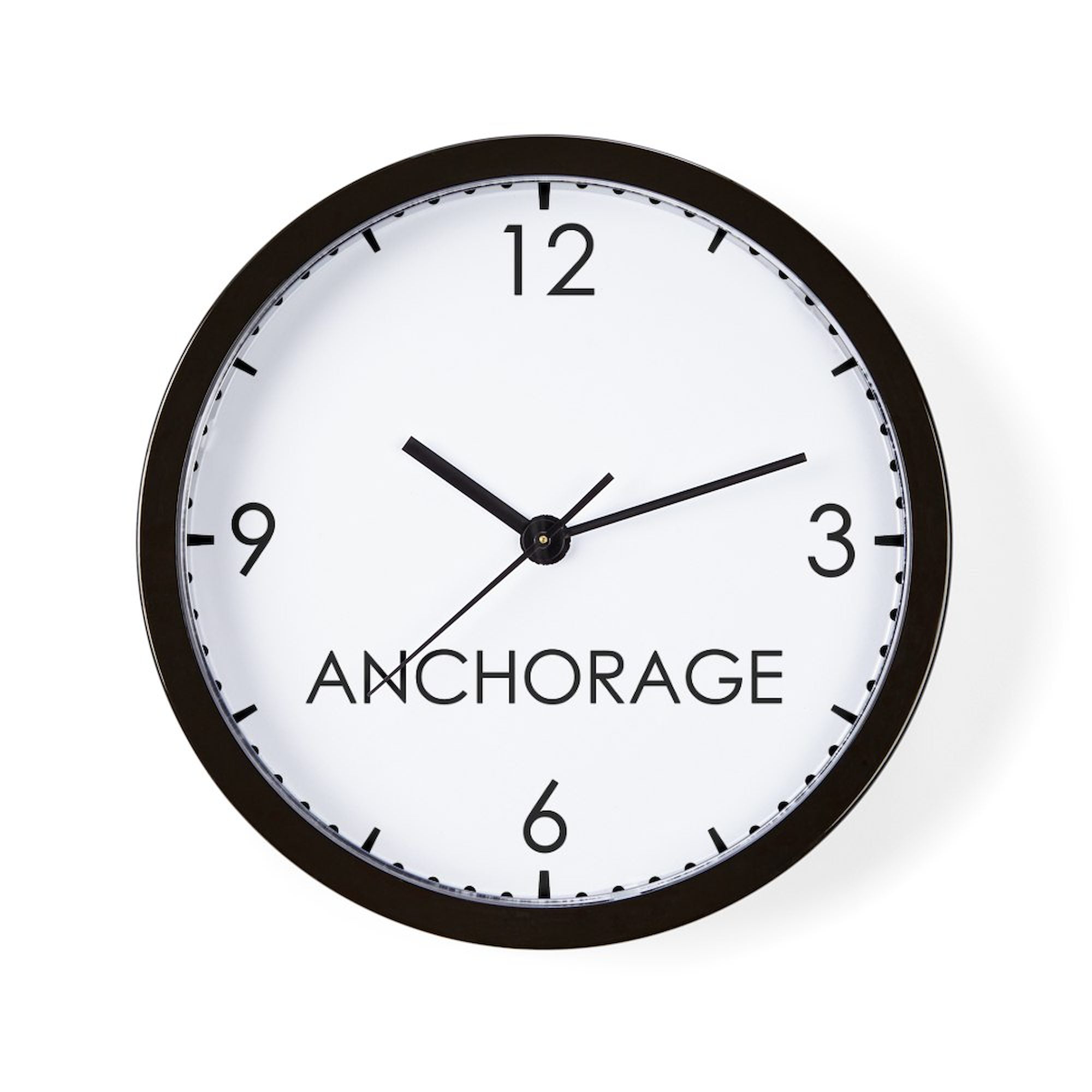 CafePress - ANCHORAGE World Clock - 10" Quartz Analog Battery-Powered Modern Wall Clock, Unique ...