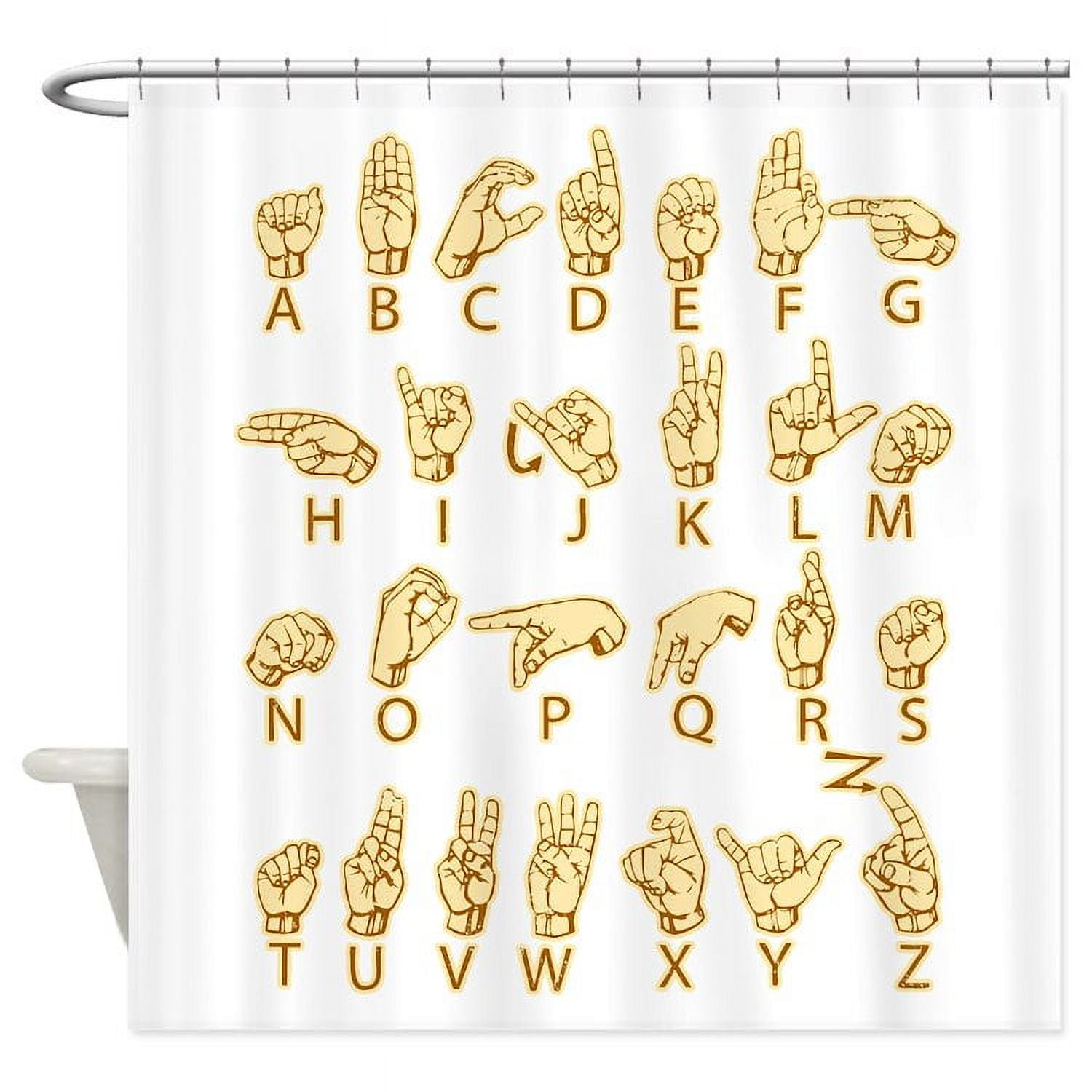 CafePress - ASL American Sign Language - Unique Fabric Shower Curtain ...