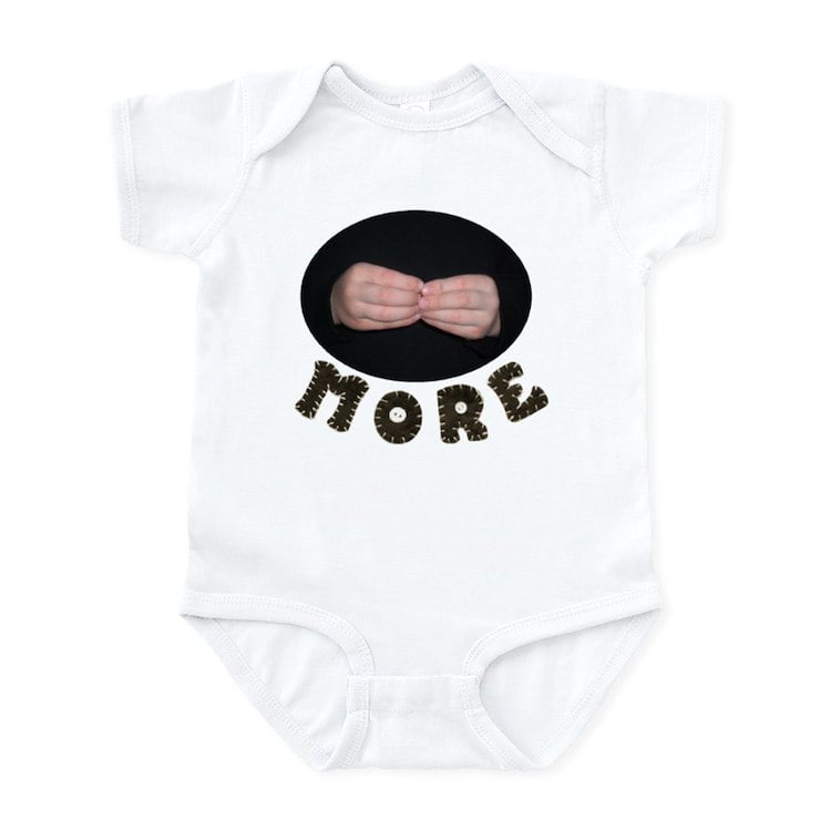 CafePress - ASL: Baby Signs More Infant Bodysuit - Baby Light Bodysuit ...