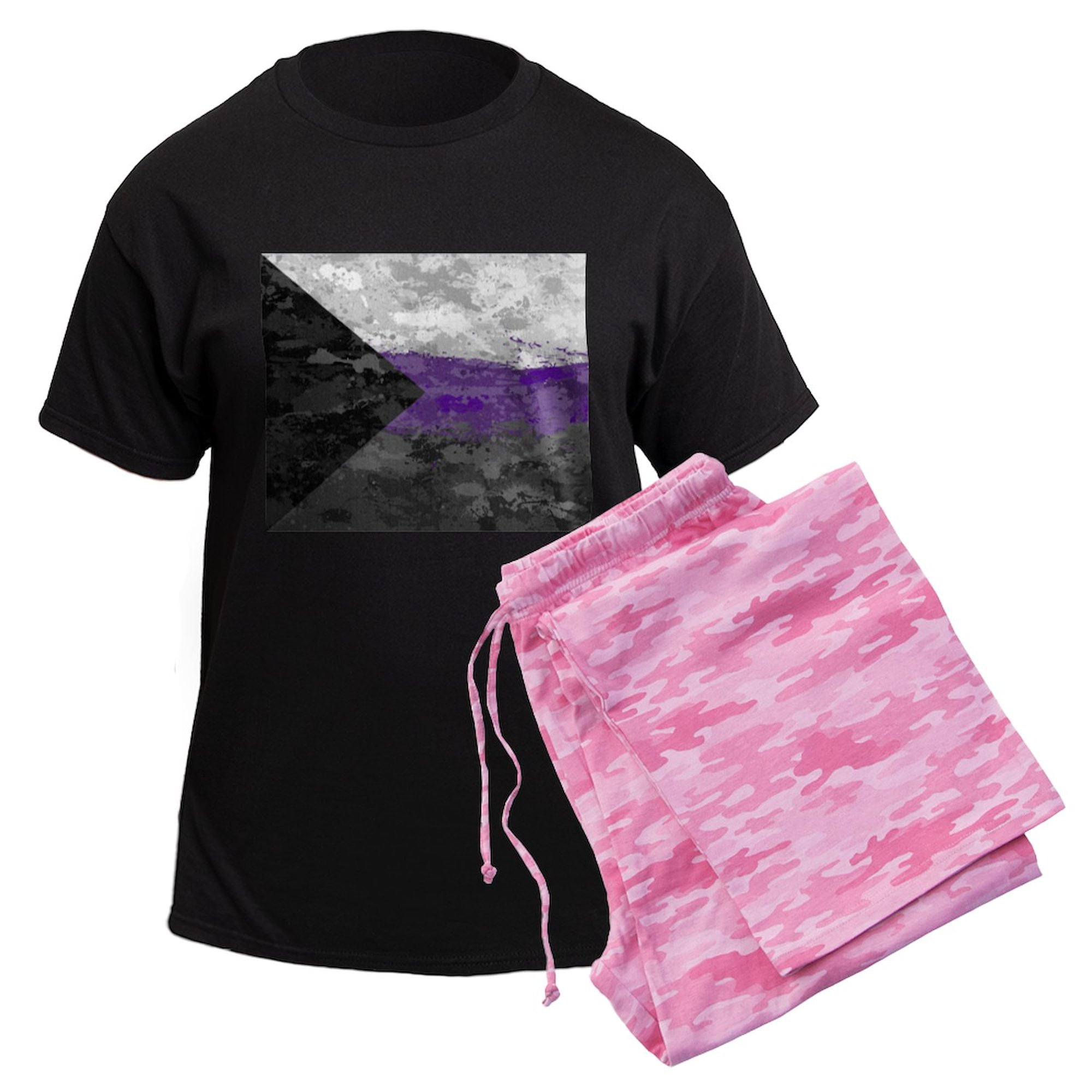CafePress - Abstract Paint Splatter Demisexual Pride Flag Pajamas - Men ...