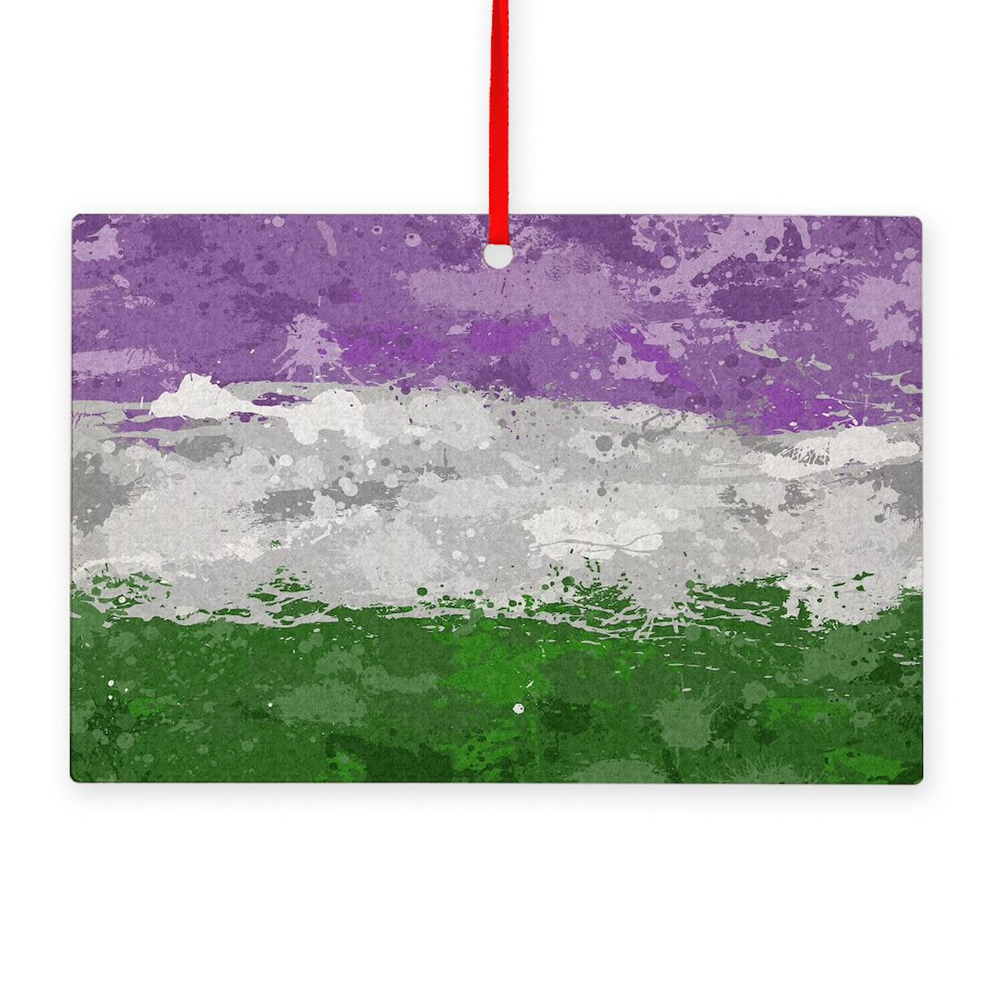 CafePress - Abstract Paint Splatter Genderqueer Pride Flag - Wood ...
