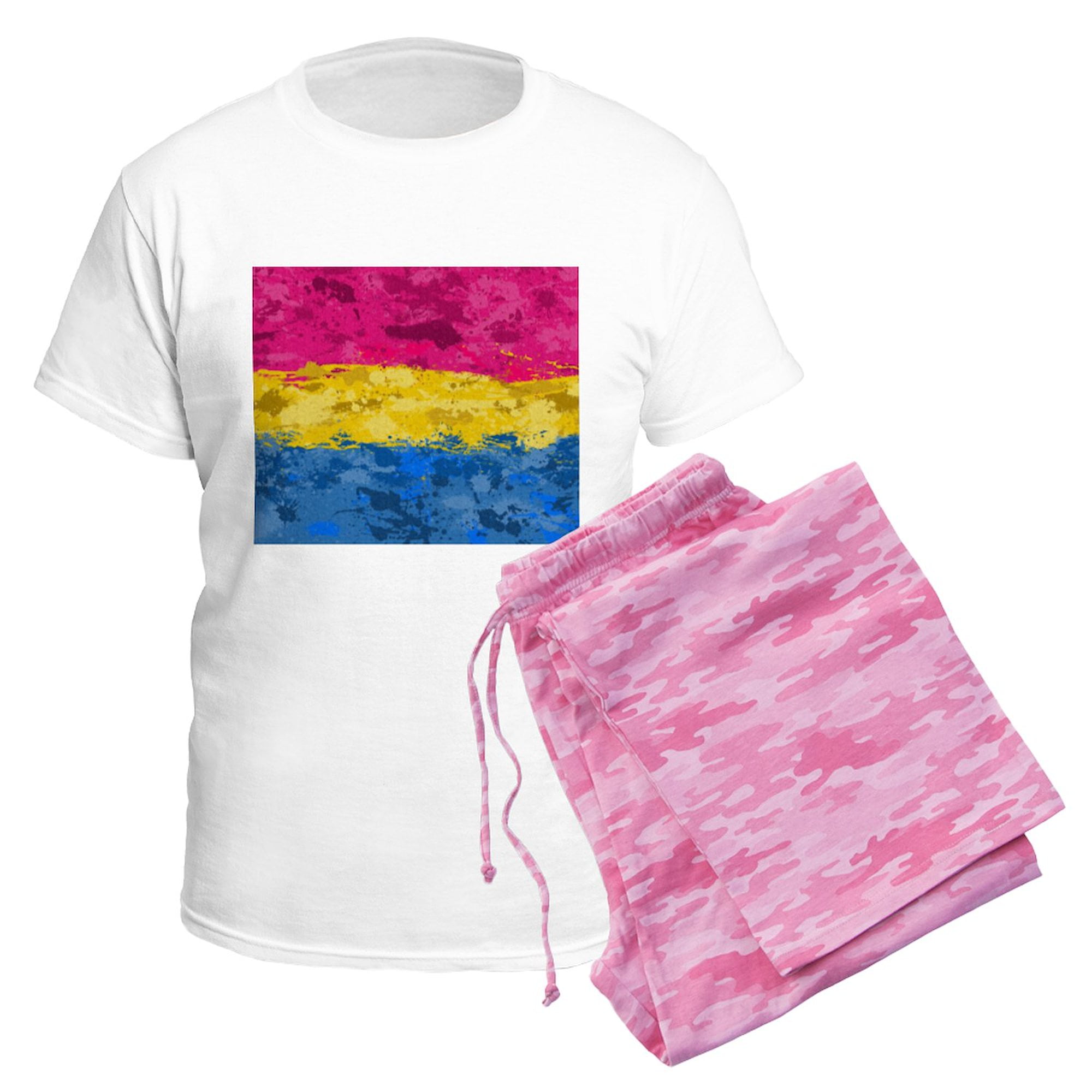 CafePress - Abstract Paint Splatter Pansexual Pride Flag Pajamas - Men ...