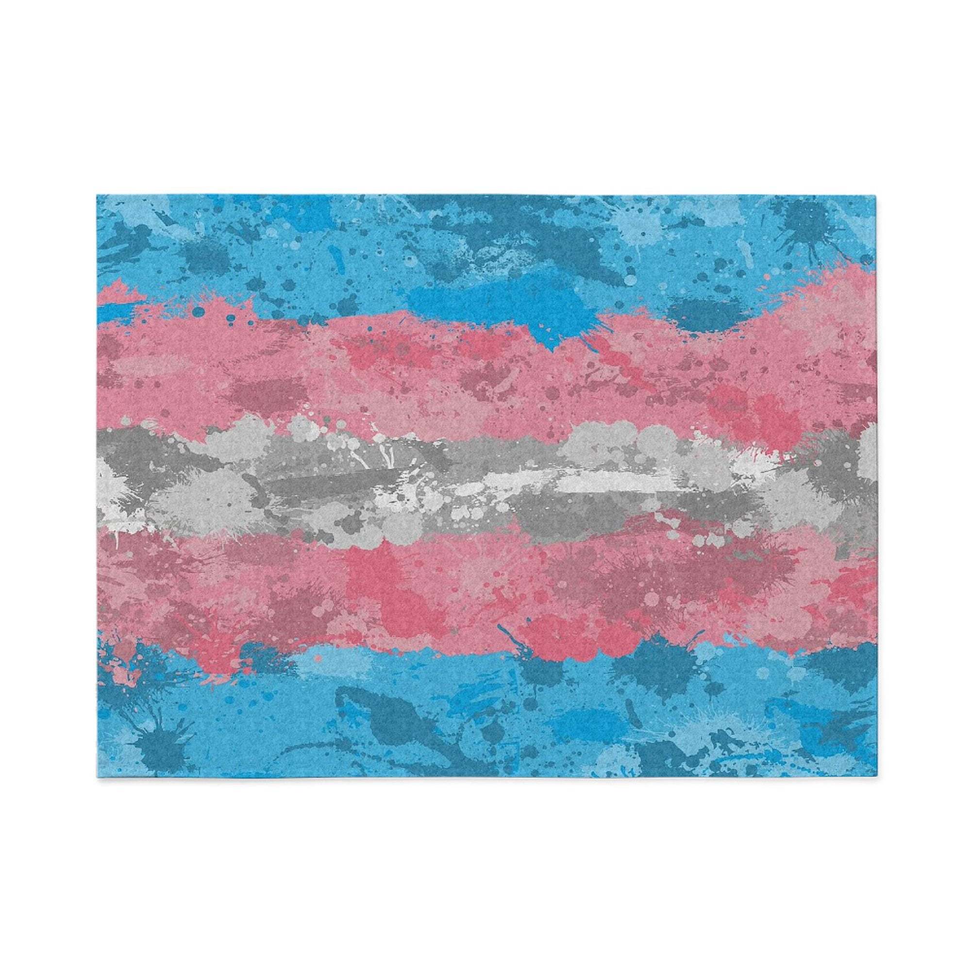 CafePress - Abstract Paint Splatter Transgender Pride Flag - Large ...