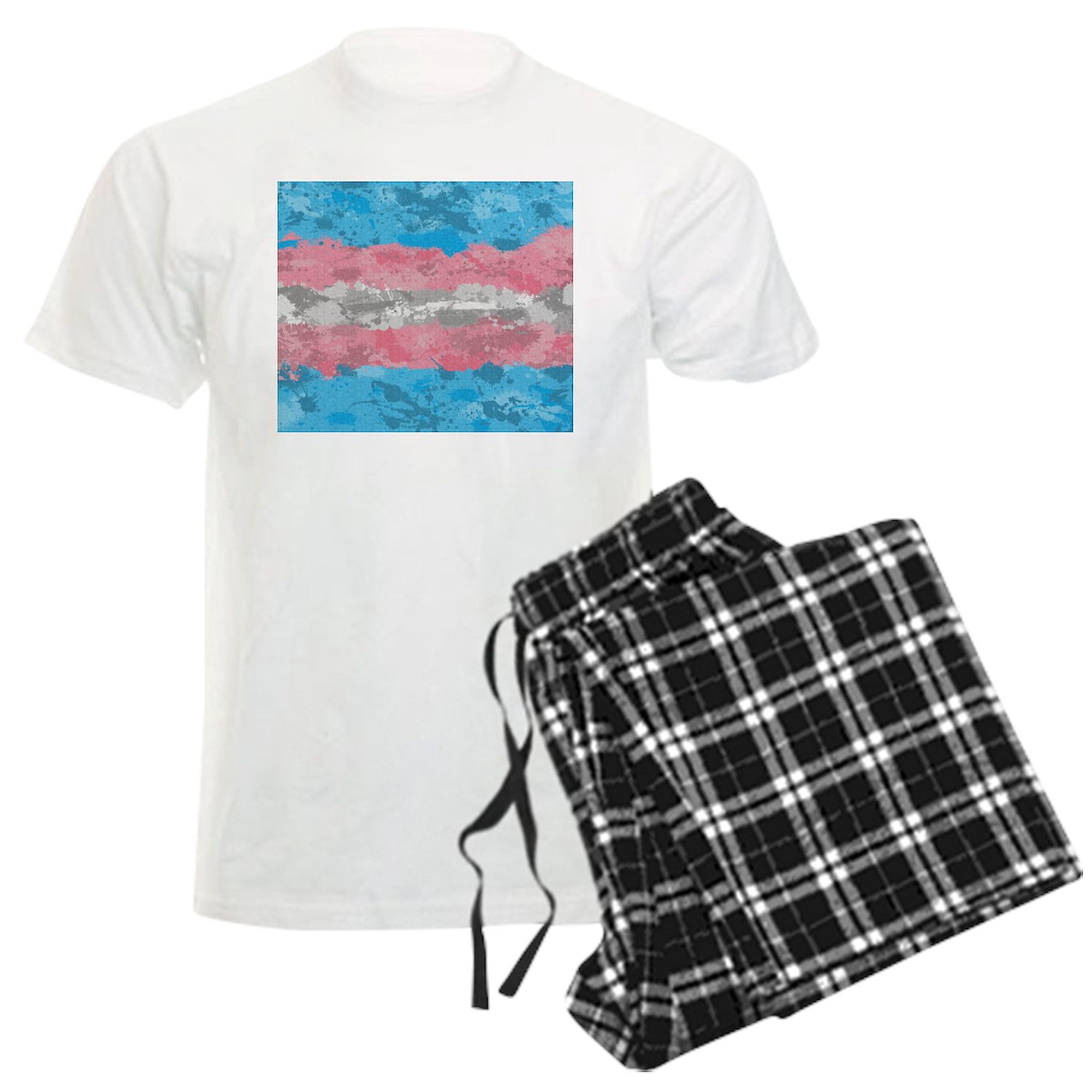CafePress - Abstract Paint Splatter Transgender Pride Flag Pajamas ...