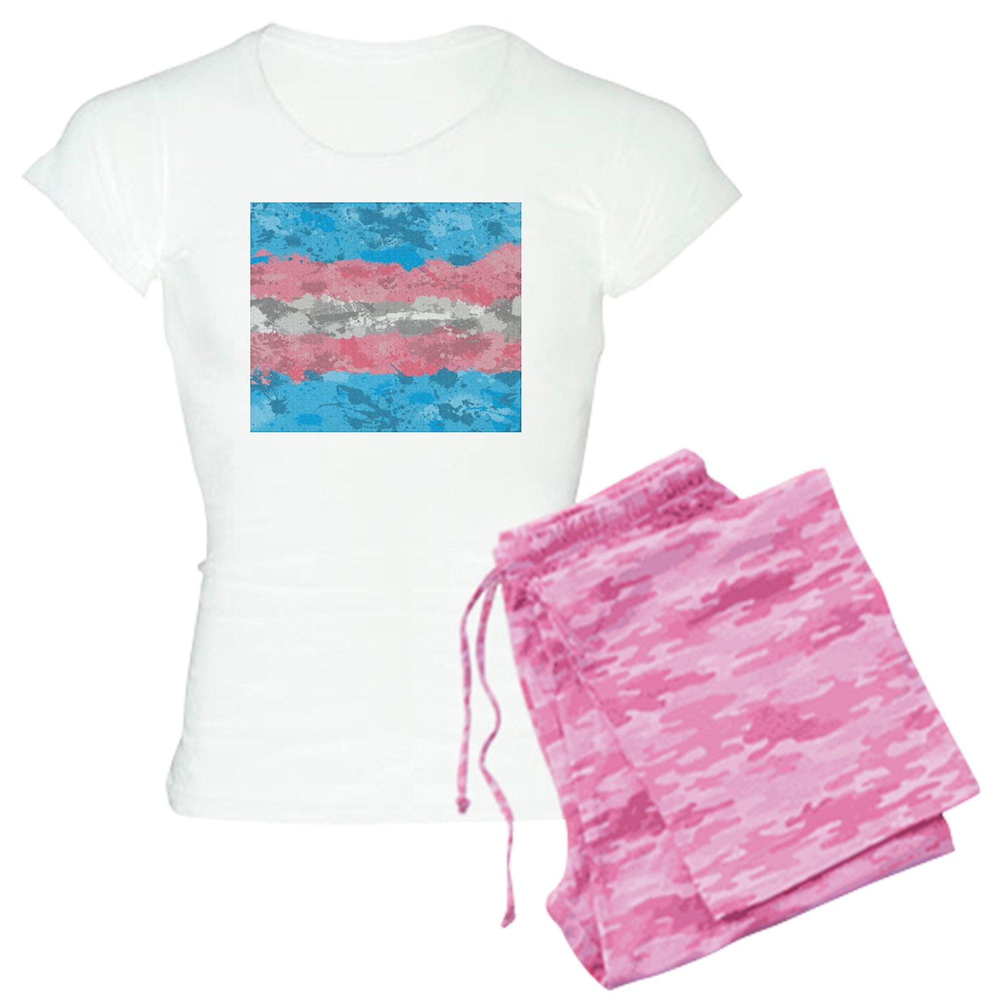 CafePress - Abstract Paint Splatter Transgender Pride Flag Pajamas ...