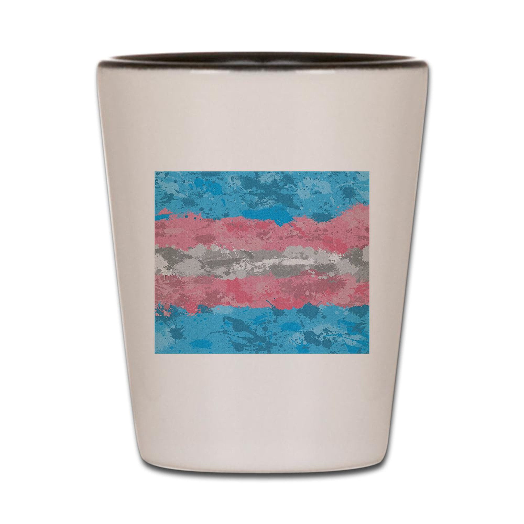 CafePress - Abstract Paint Splatter Transgender Pride Flag - White ...