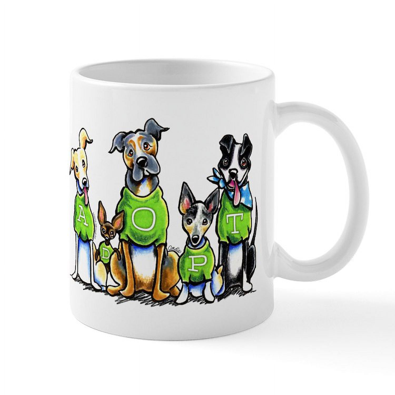 CafePress - Adopt Shelter Dogs Mug - 11 oz Ceramic Mug - Novelty Coffee ...