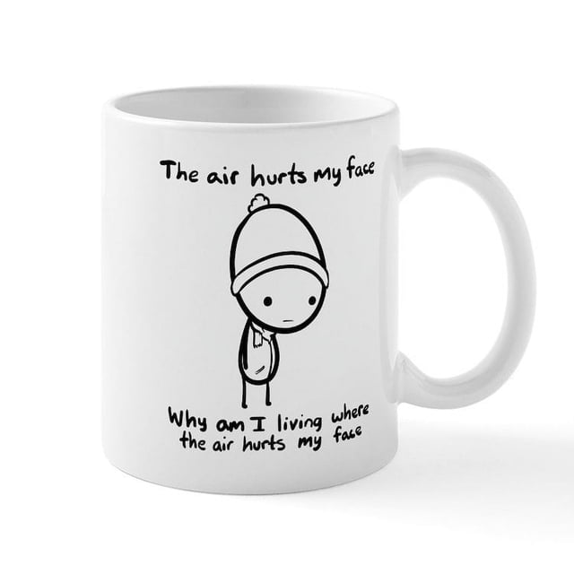 CafePress - Air Hurts My Face Mug - 11 oz Ceramic Mug - Novelty Coffee ...