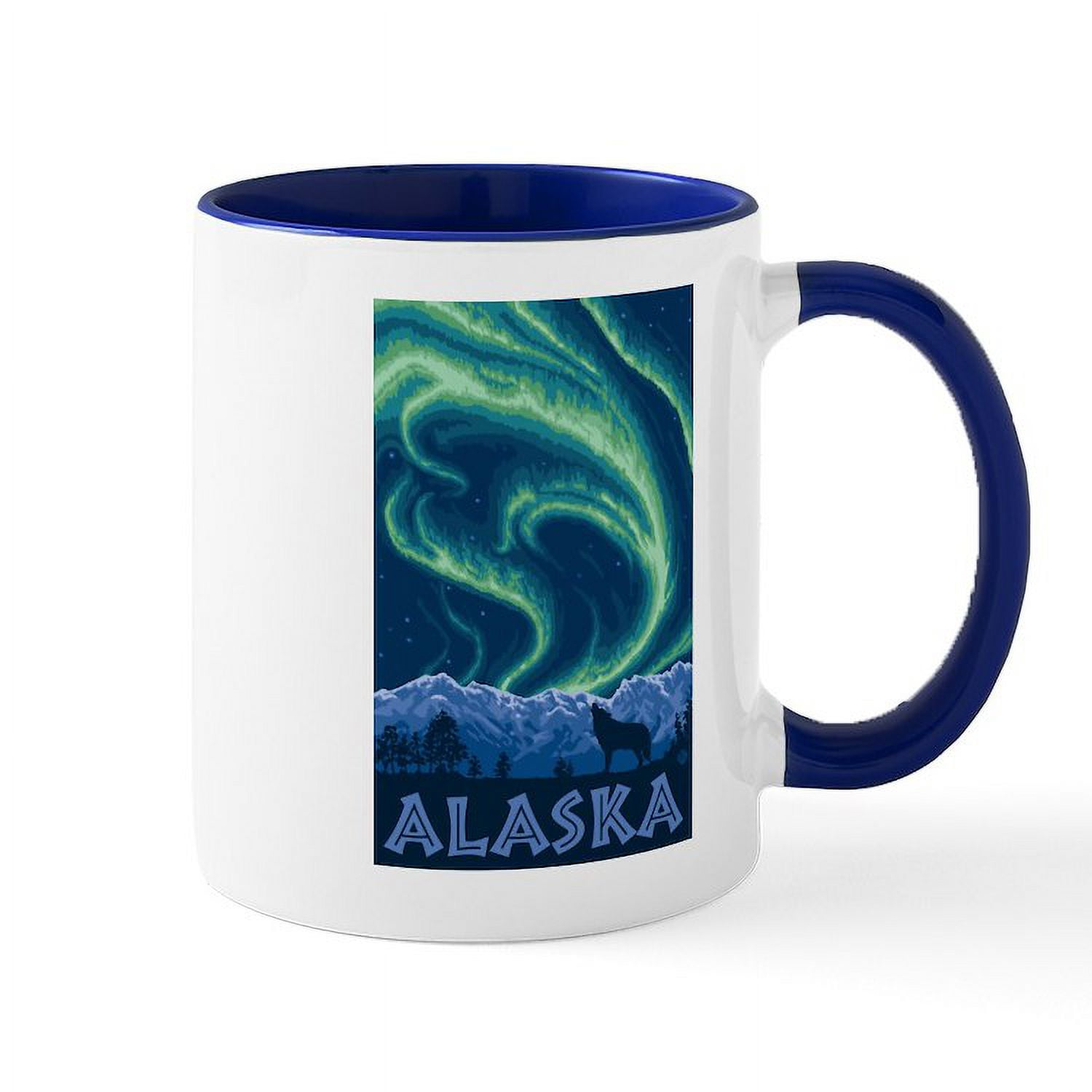 CafePress - Alaska Northern Lights Mugs - 11 oz Ceramic Mug - Novelty ...