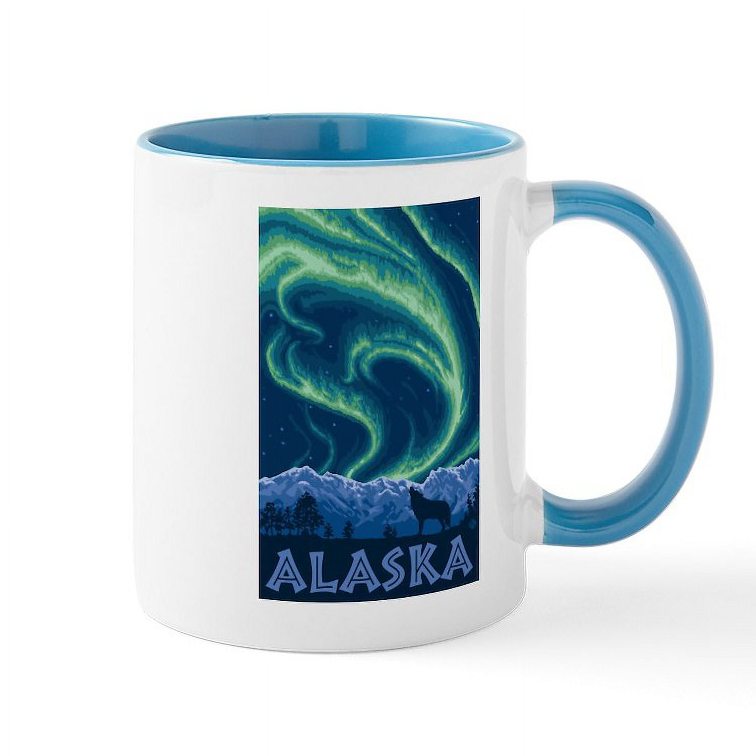 CafePress - Alaska Northern Lights Mugs - 11 oz Ceramic Mug - Novelty ...