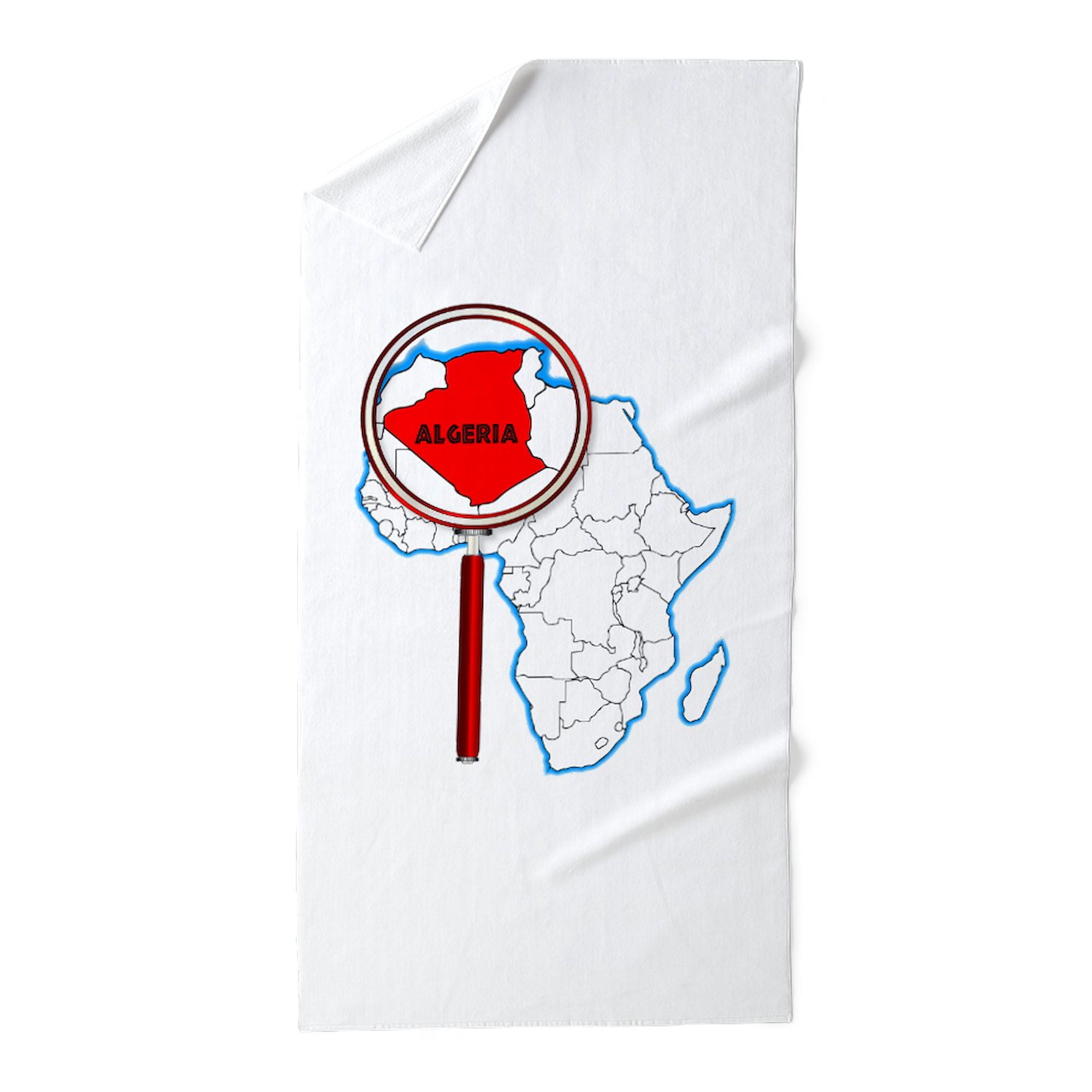CafePress - Algeria Under The Magnifying Glass - Large Beach Towel ...