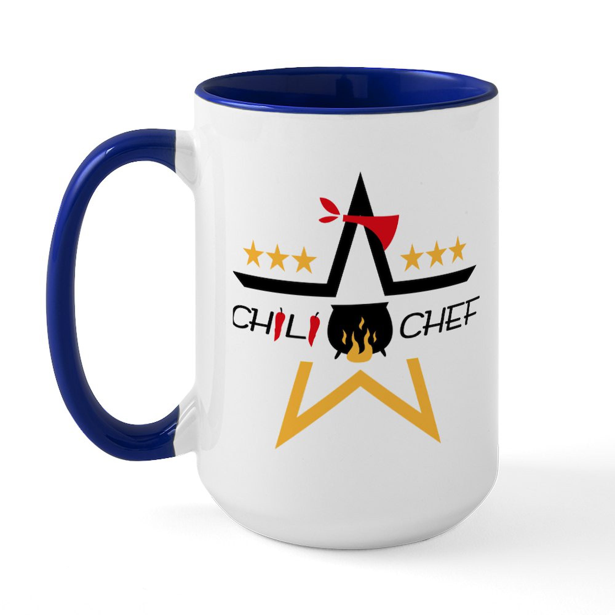 CafePress - All Star Chili Chef Large Mug - 15 oz Ceramic Large White ...