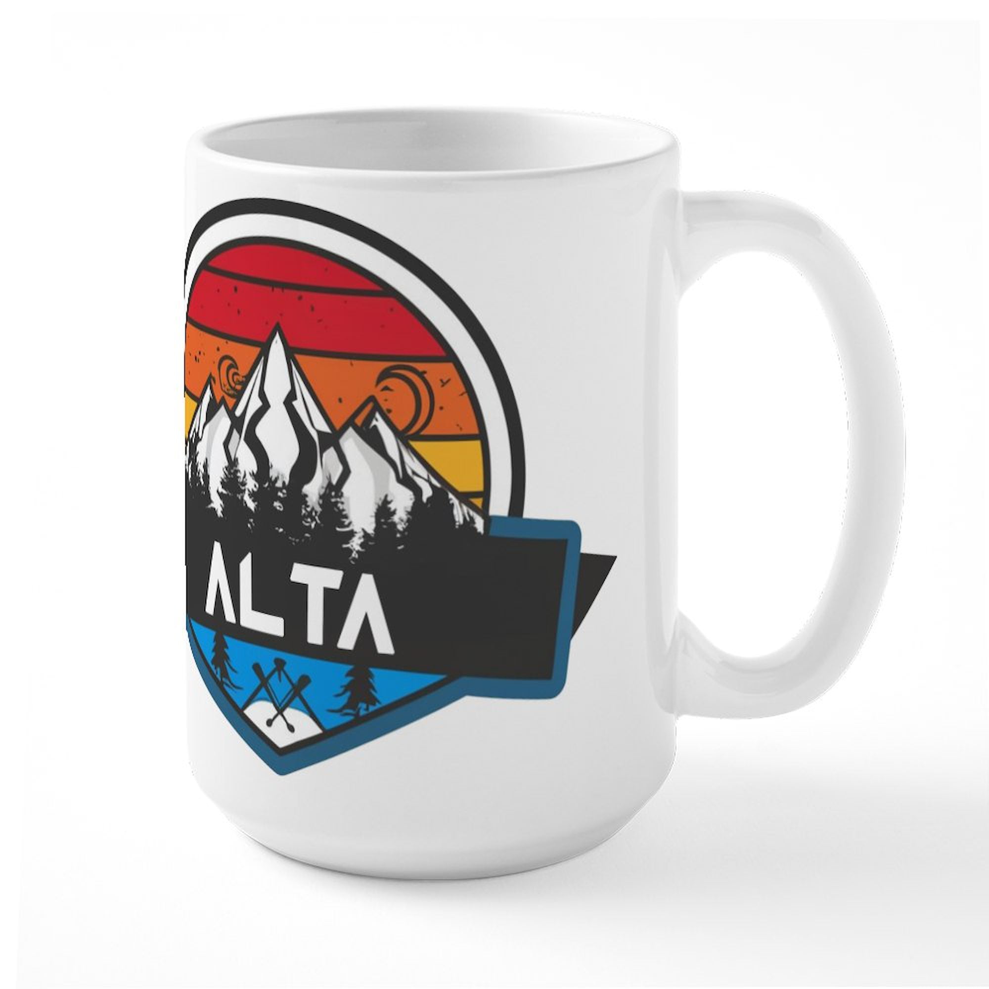 CafePress - Alta Alta Utah Mugs - 15 oz Ceramic Large White Novelty Mug ...