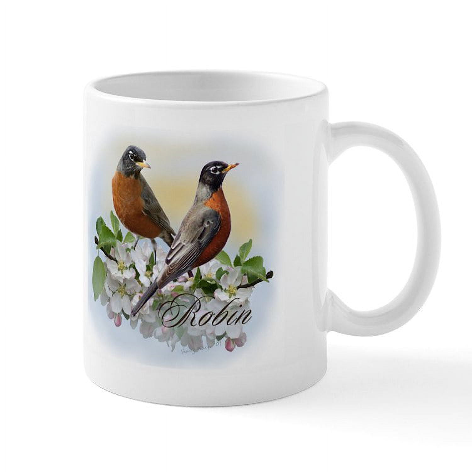 CafePress - American Robin Mug - 11 oz Ceramic Mug - Novelty Coffee Tea ...