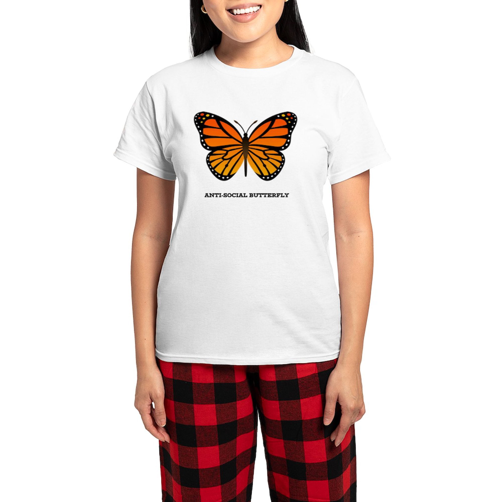 CafePress - Antisocial Butterfly Pajamas - Women's Short Sleeve Print T ...