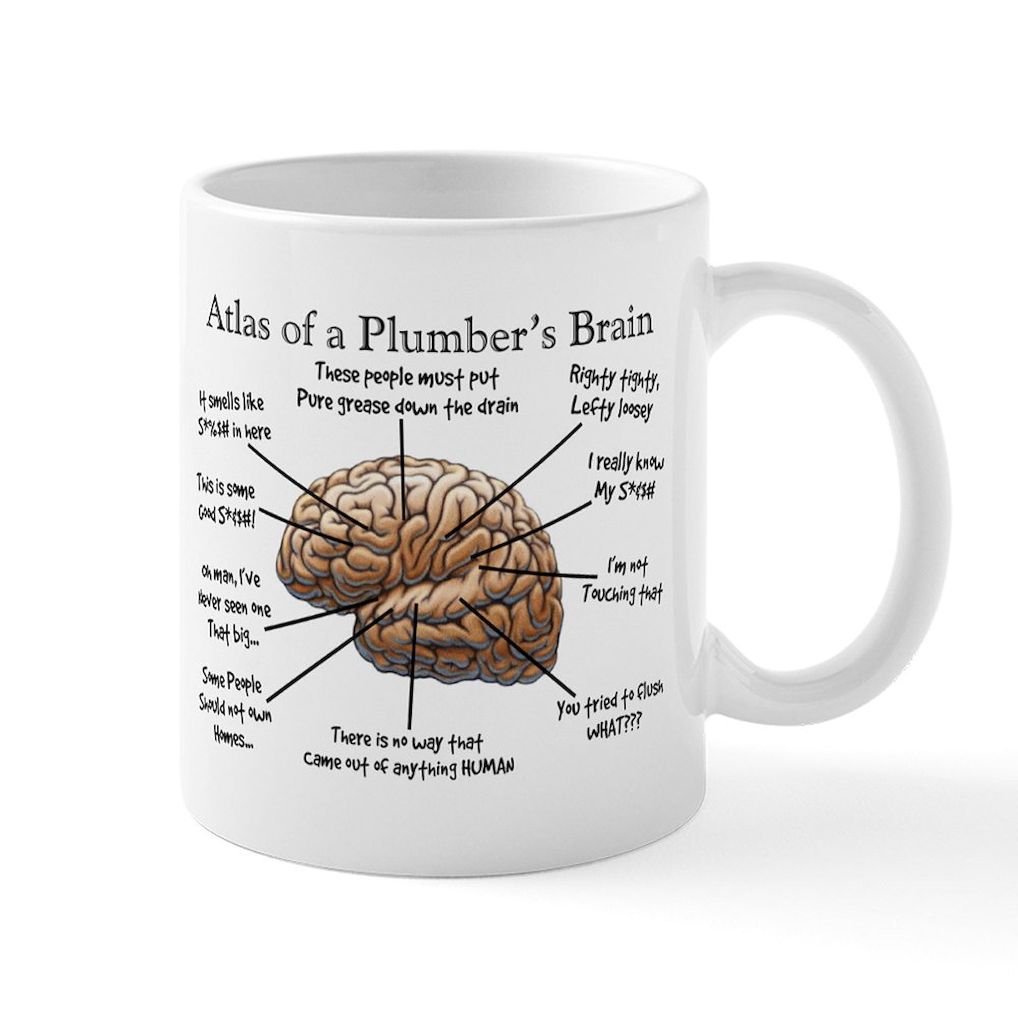 CafePress - Atlas Of A Plumbers Brain Mug - 11 oz Ceramic Mug - Novelty ...