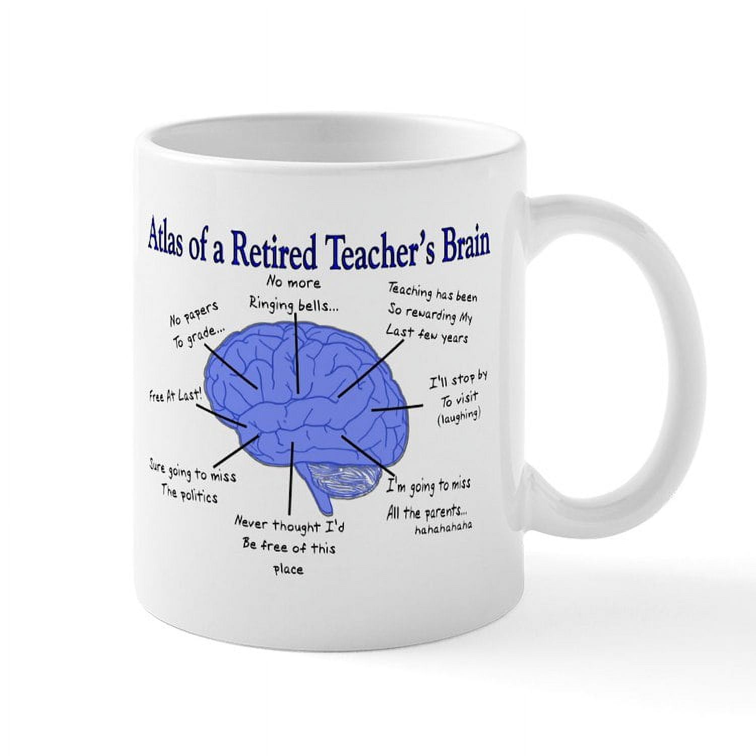 CafePress - Atlas Of A Retired Teachers Brain Mugs - 11 oz Ceramic Mug ...