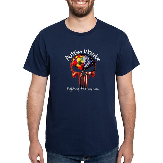 CafePress - Autism Warrior Fighting For My Son T Shirts For Me Men's ...