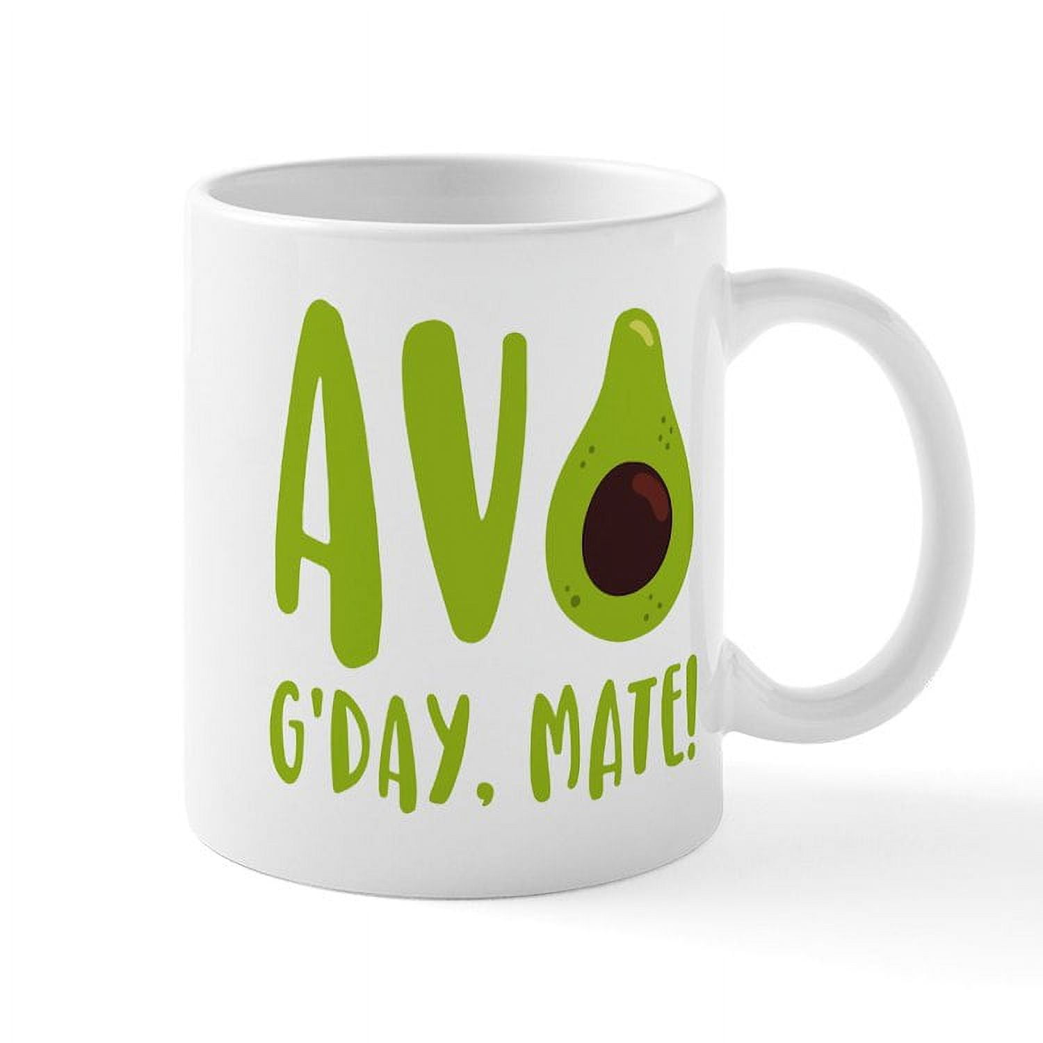 CafePress - Avocado G'day Mate - 11 oz Ceramic Mug - Novelty Coffee Tea ...