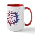 CafePress - Awesome Volleyball Design With A SPLASH - 15 oz Ceramic ...