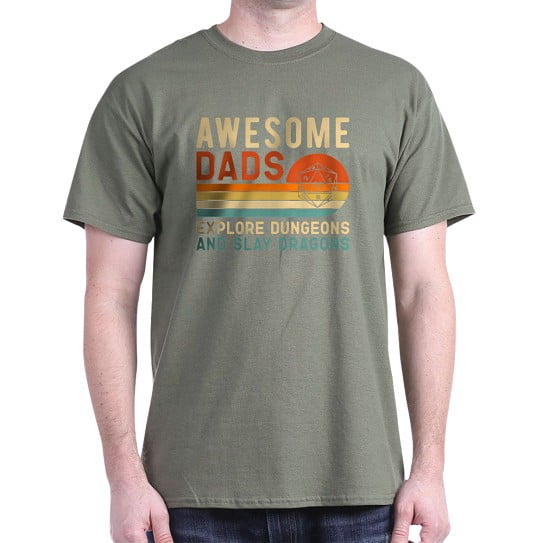 CafePress - Awsome Dads Explore Dungeon And Slay Dragons Men's Value T ...