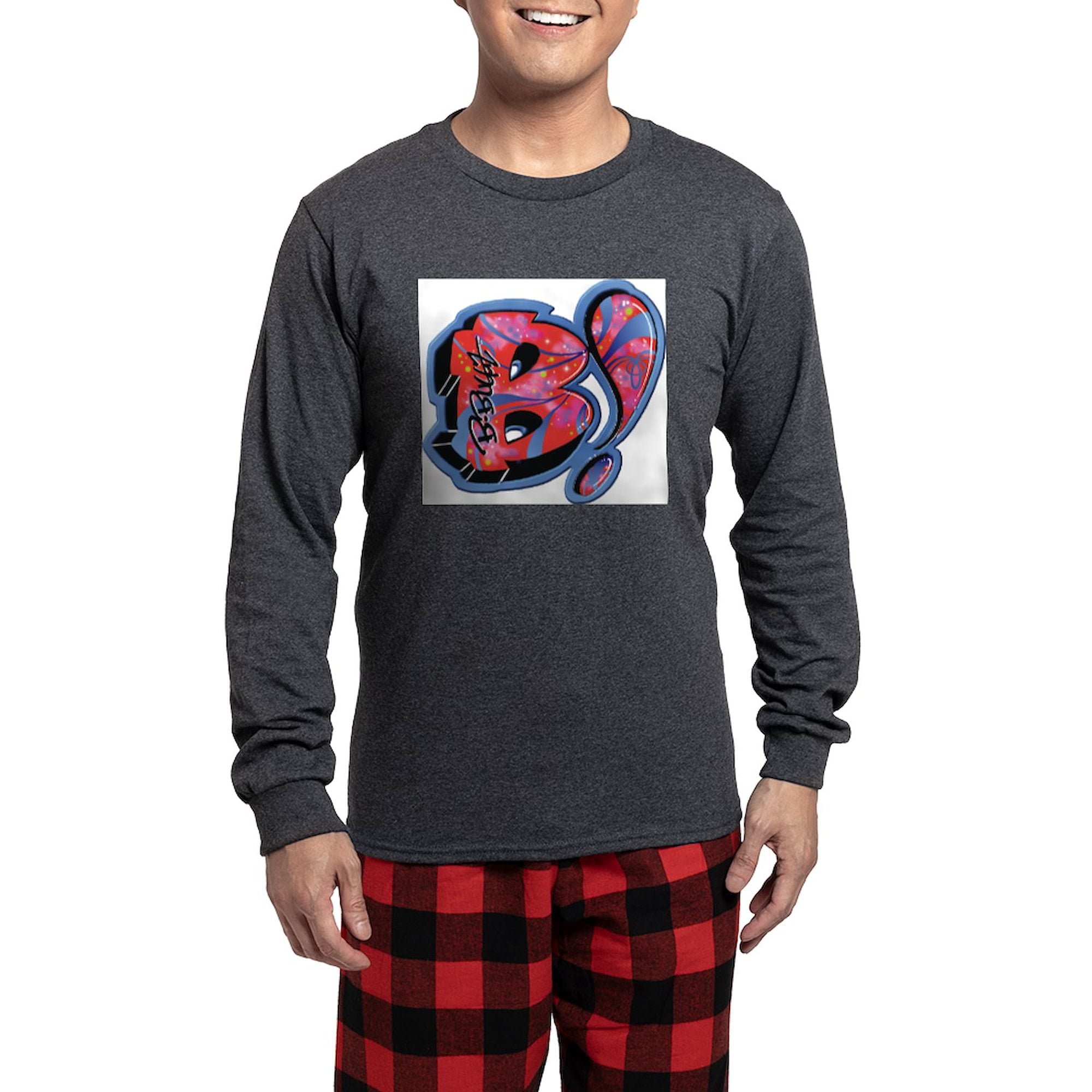 CafePress - B Buggz Logo Red - Men's Long Sleeve Charcoal Pajama Set ...
