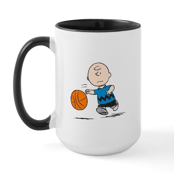 CafePress - Basketballer Brown Large Mug - 15 oz Ceramic Large White ...