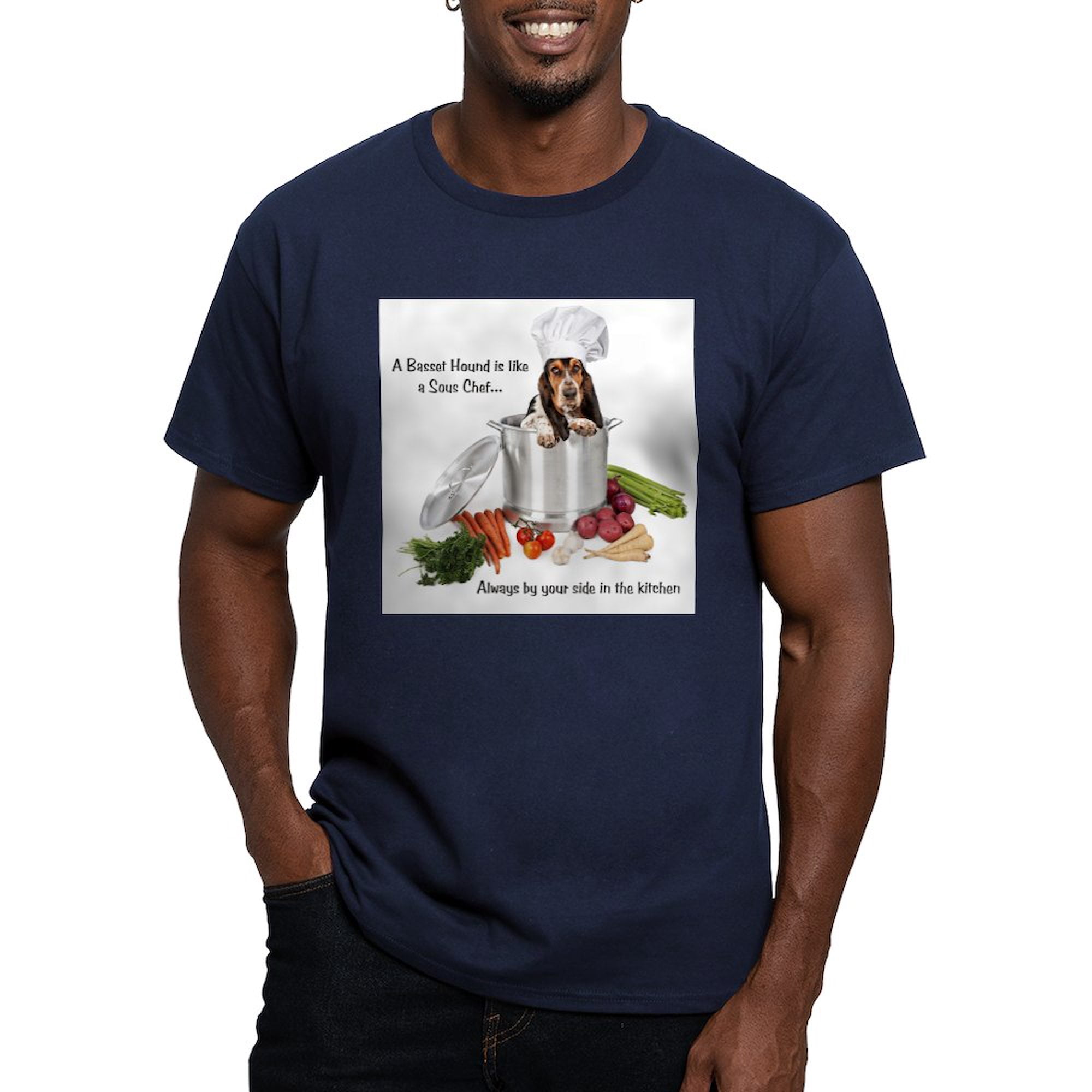 CafePress - Basset Hound Sous Chef Men's Classic T Shirt - Men's Fitted ...