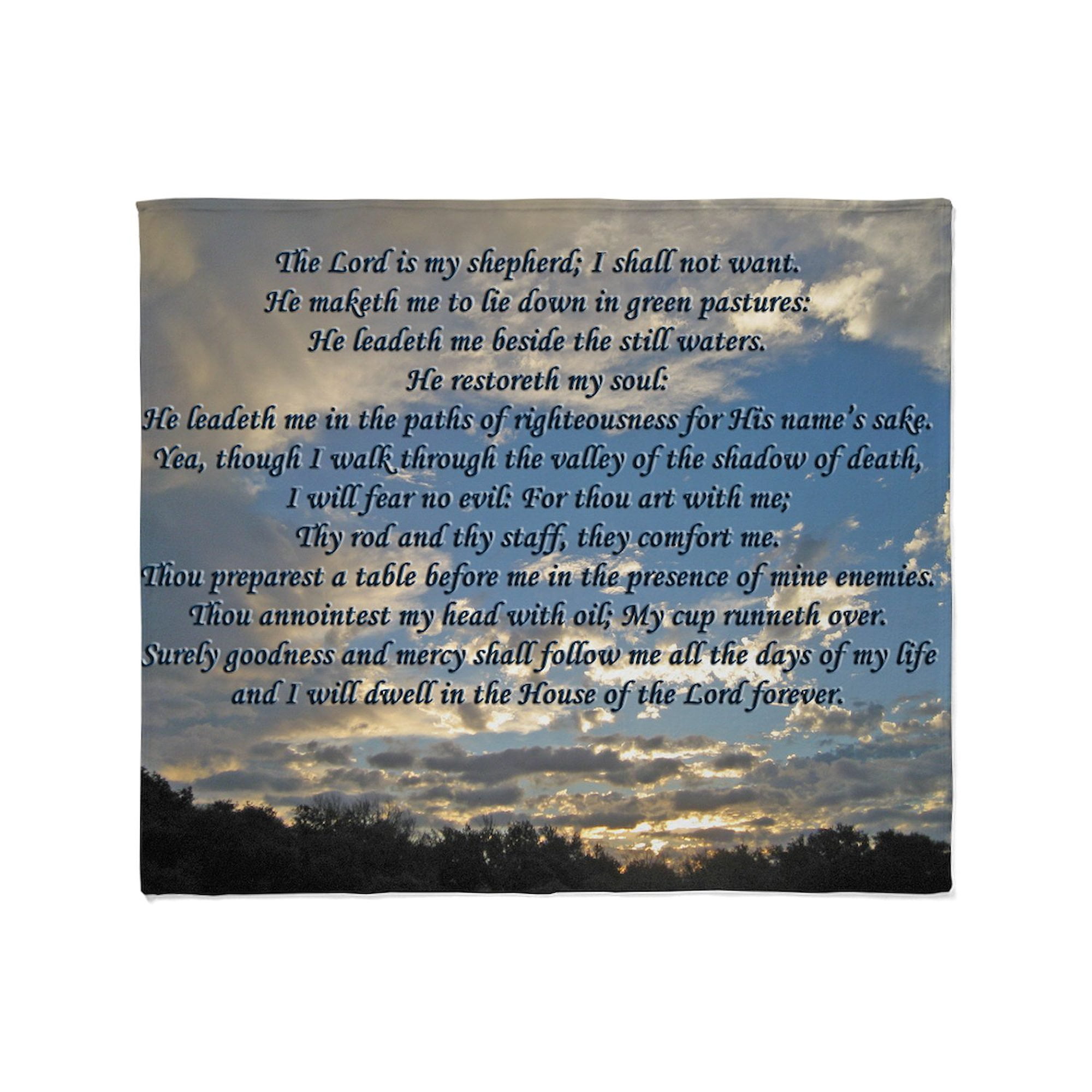 CafePress - Beautiful Psalm 23 - Soft Fleece Throw Blanket, 50"x60" for ...