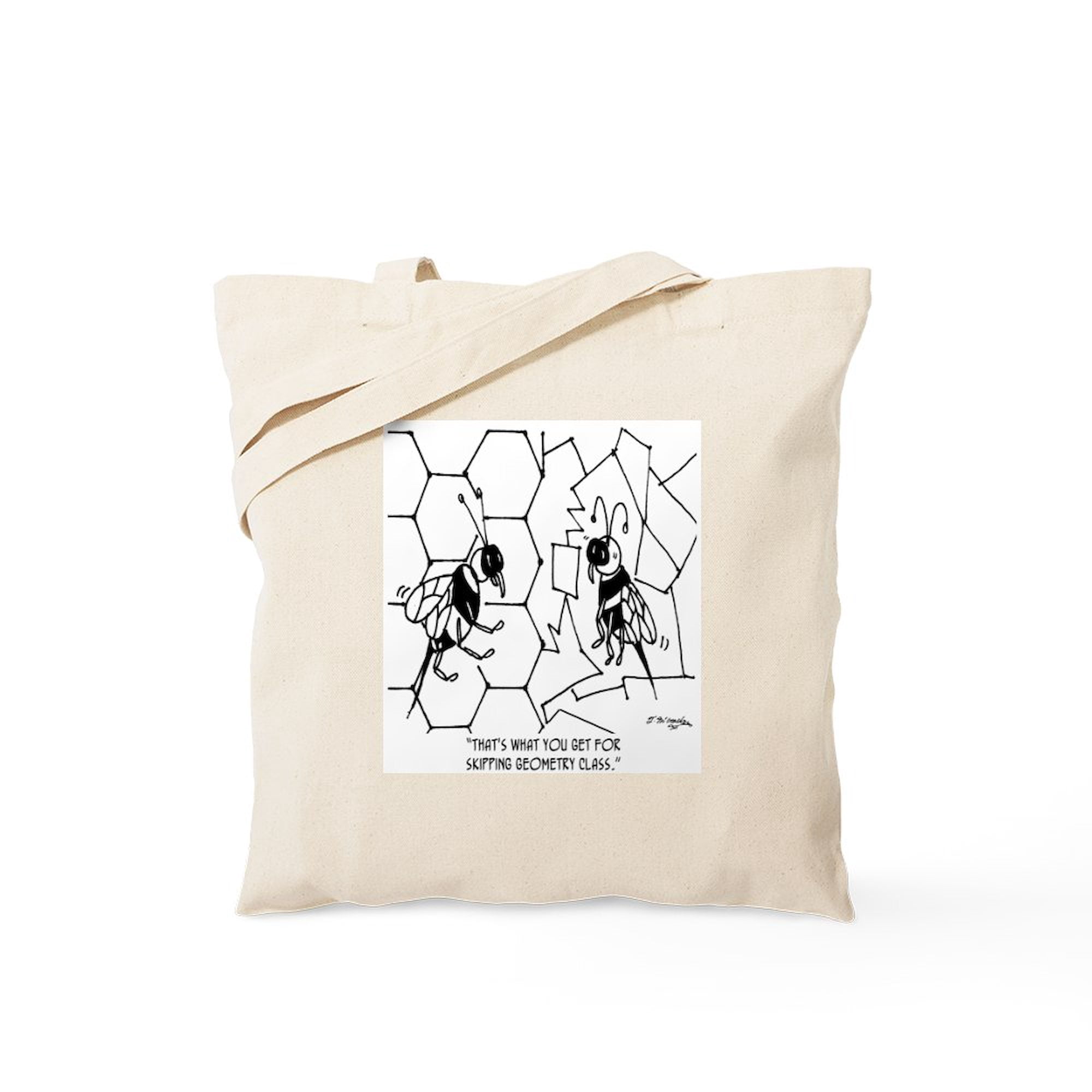 CafePress - Bee Skips Geometry Class Tote Bag - Unisex Canvas Tote Bag ...