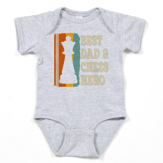 CafePress - Best Dad And Chess Hero Retro Sunset - Cute Infant Baby ...