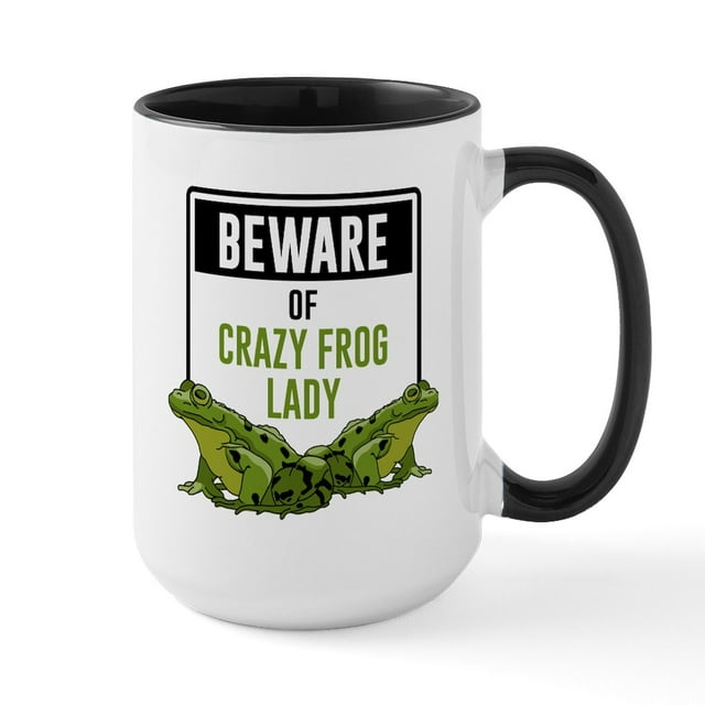 Cafepress Beware Of Crazy Frog Lady 15 Oz Ceramic Mug 15 Oz Ceramic