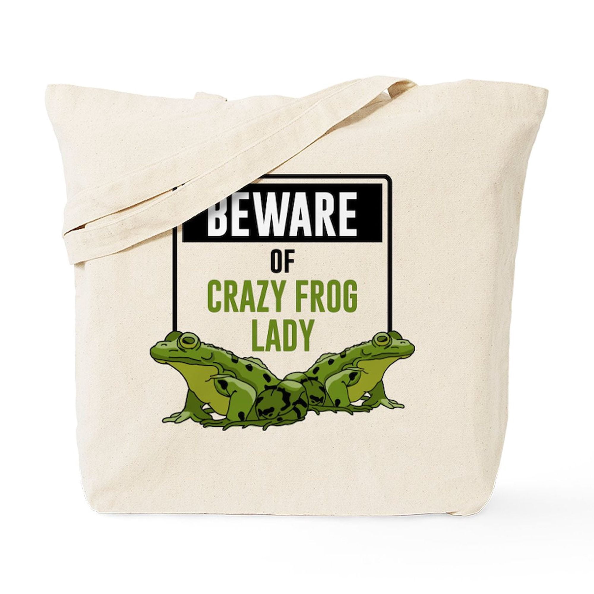 CafePress - Beware Of Crazy Frog Lady Tote Bag - Unisex Canvas Tote Bag ...
