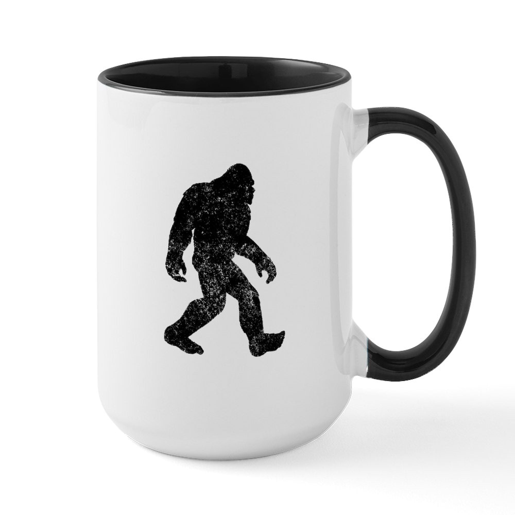 CafePress - Bigfoot Silhouette Mugs - 15 oz Ceramic Large White Novelty ...