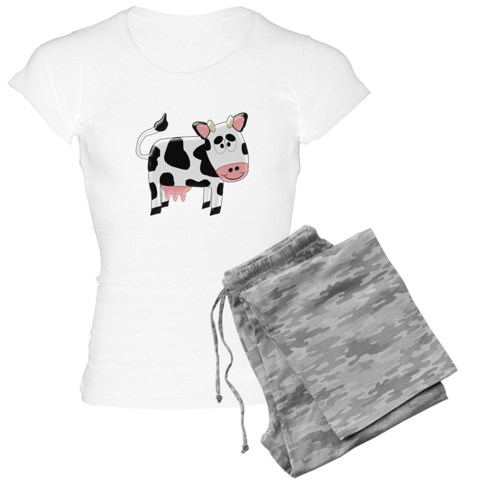 CafePress - Black And White Cow Pajamas - Women's Light Pajamas ...