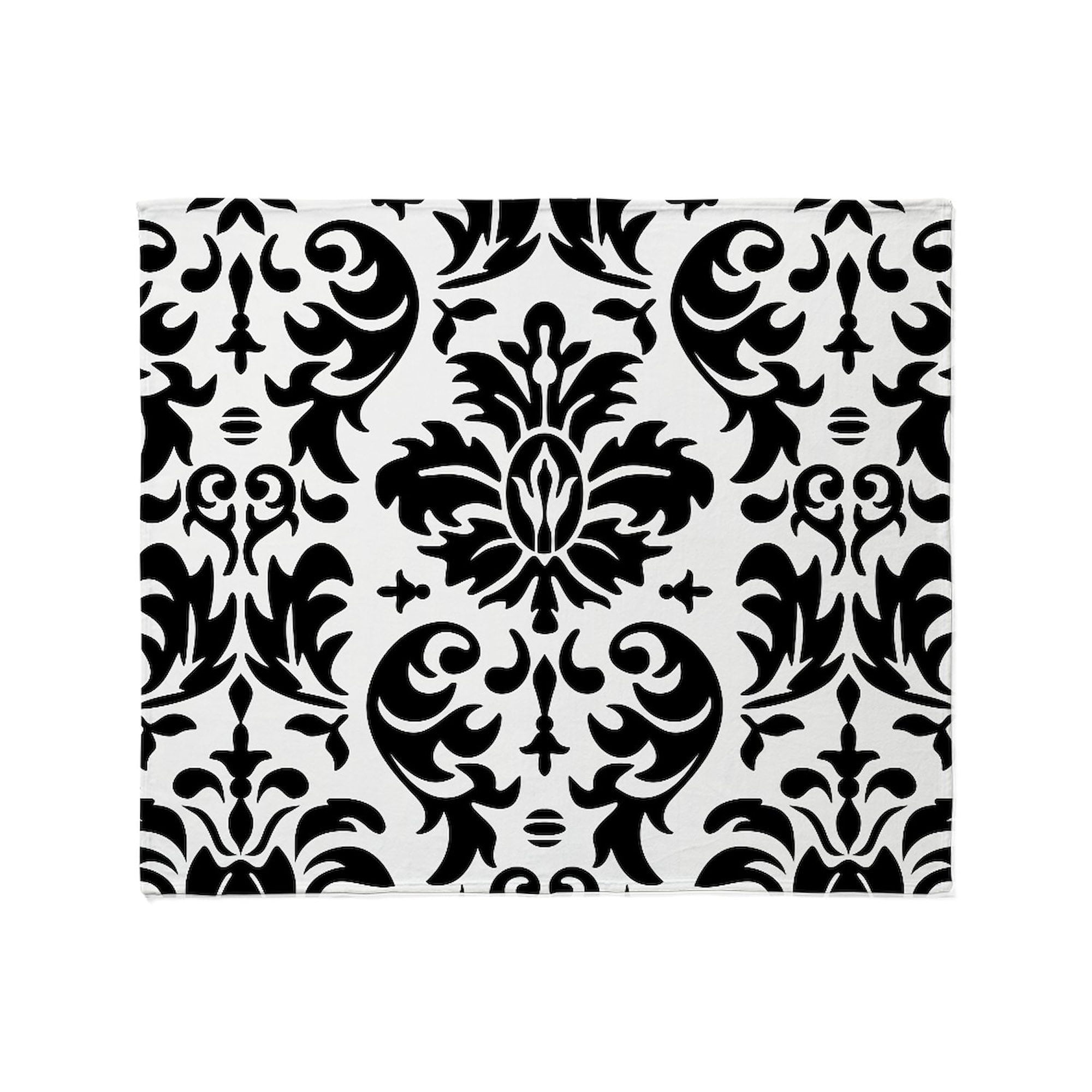 CafePress - Black And White Modern Damask DESIGN Throw Blanket - Soft ...