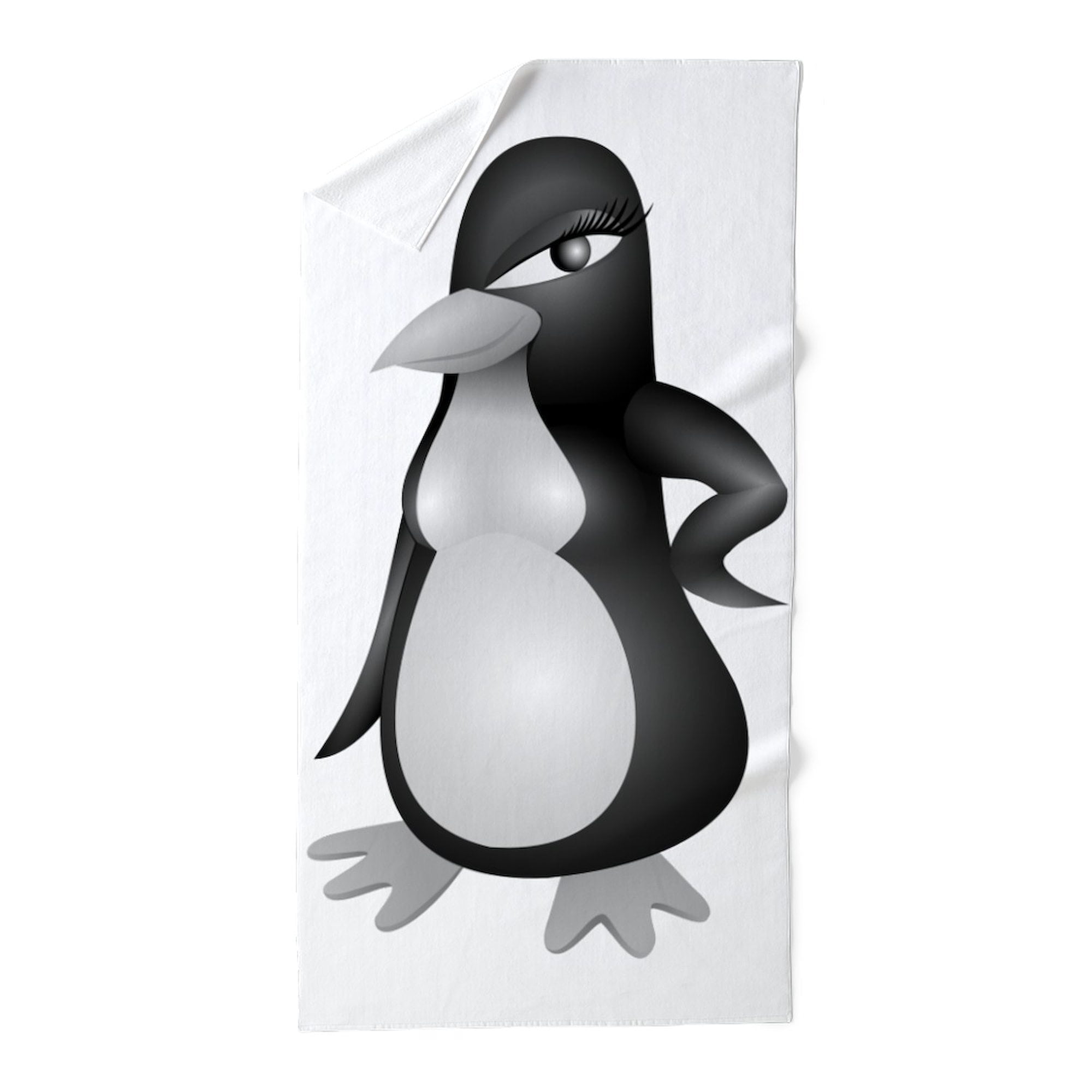 CafePress - Black And White Penguin - Large Beach Towel, Soft 30"x60 ...