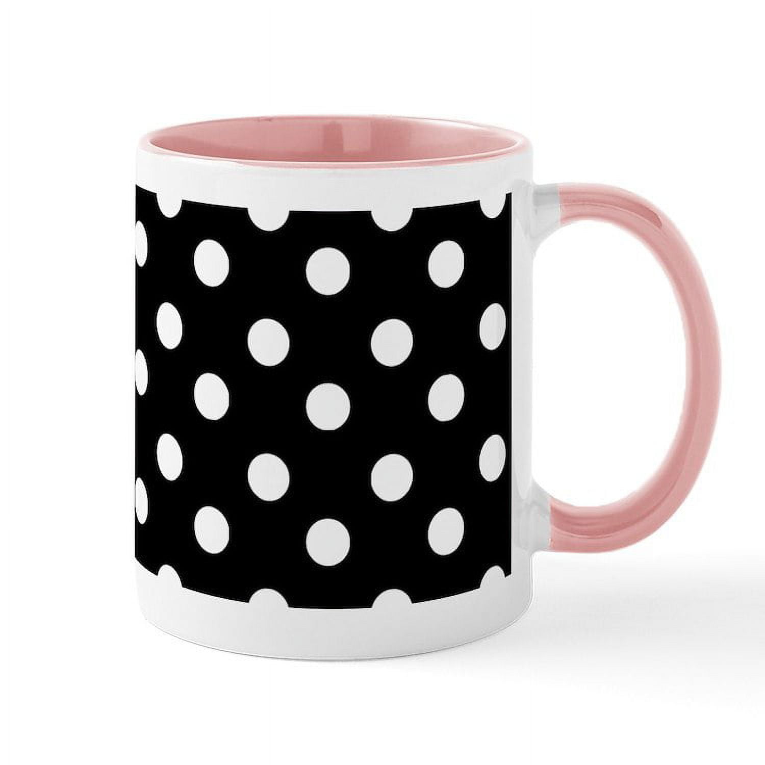 CafePress - Black And White Polka Dots Pattern Mug - 11 oz Ceramic Mug ...