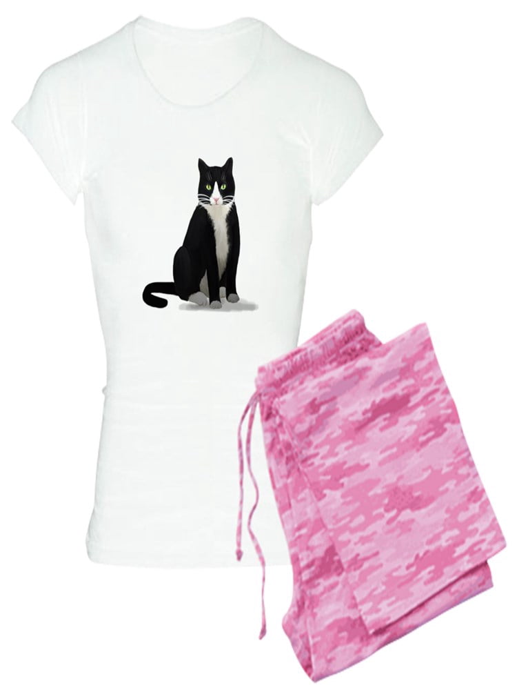 CafePress - Black And White Tuxedo Cat - Women's Light Pajamas ...