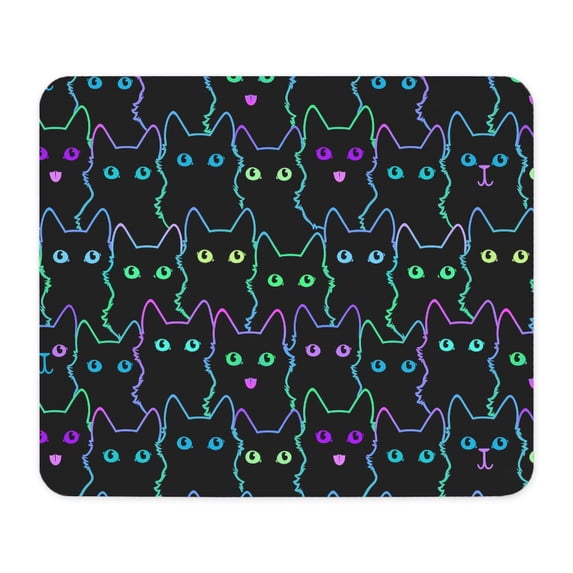 CafePress - Black Cat Pattern - Non-slip Rubber Mousepad, Gaming Mouse ...