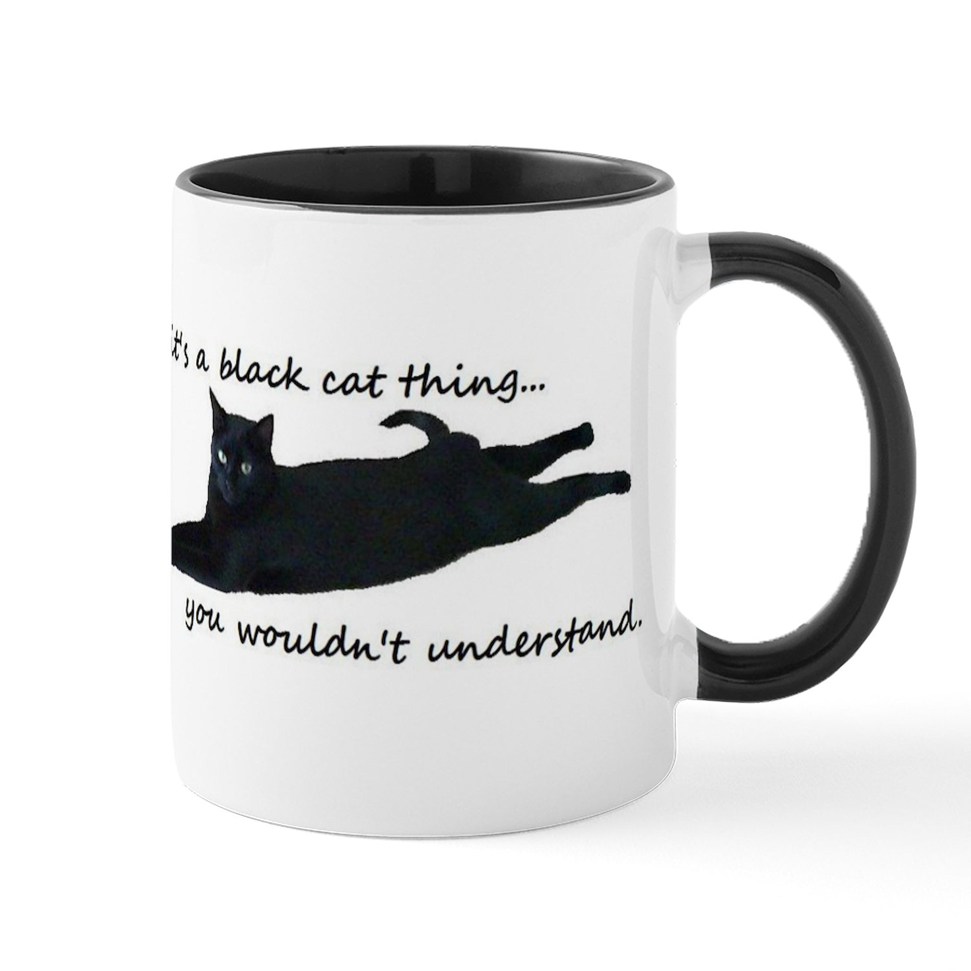 CafePress - Black Cat Thing Mugs - 11 oz Ceramic Mug - Novelty Coffee ...