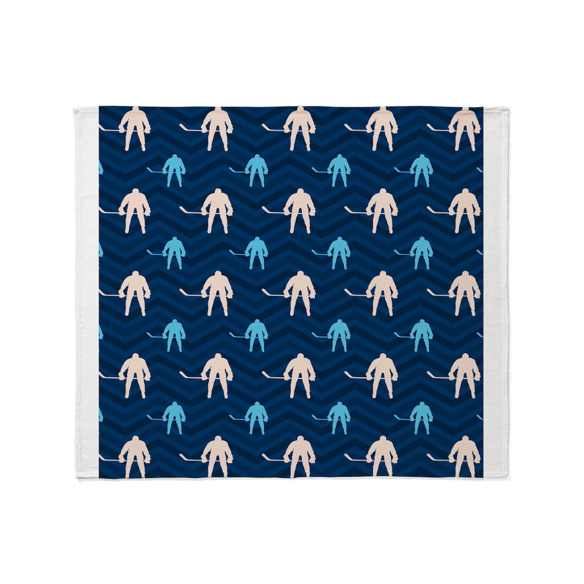 CafePress - Blue And Tan Chevron Ice Hockey Throw Blanket - Soft Fleece ...
