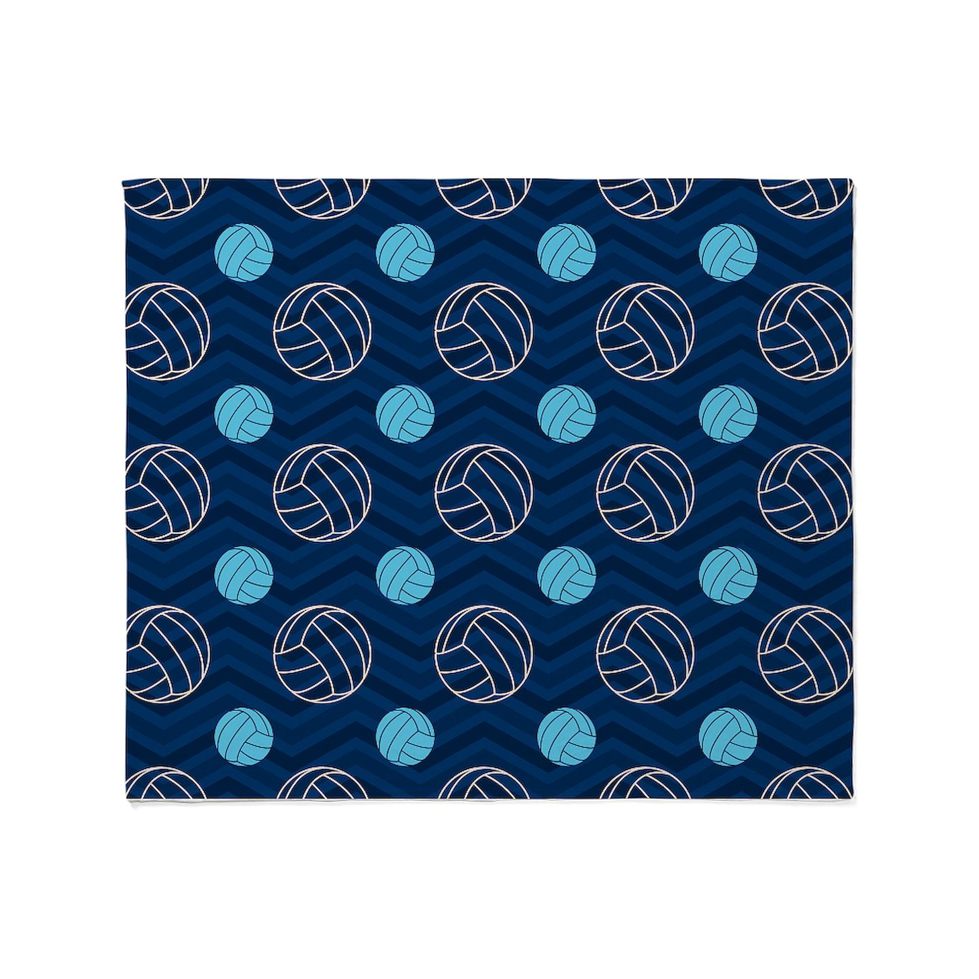 CafePress - Blue And Tan Chevron Volleyball Throw Blanket - Soft Fleece ...