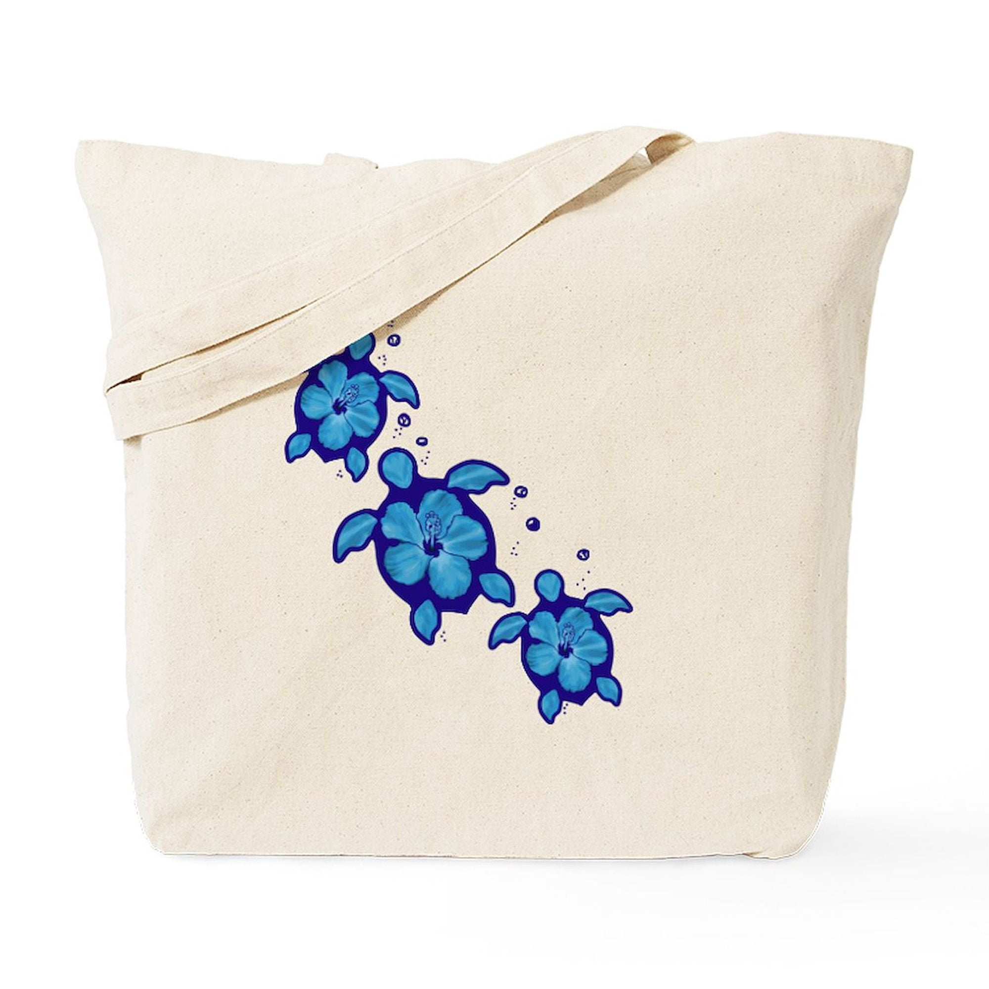 CafePress - Blue Hibiscus Honu Turtles Tote Bag - Unisex Canvas Tote ...